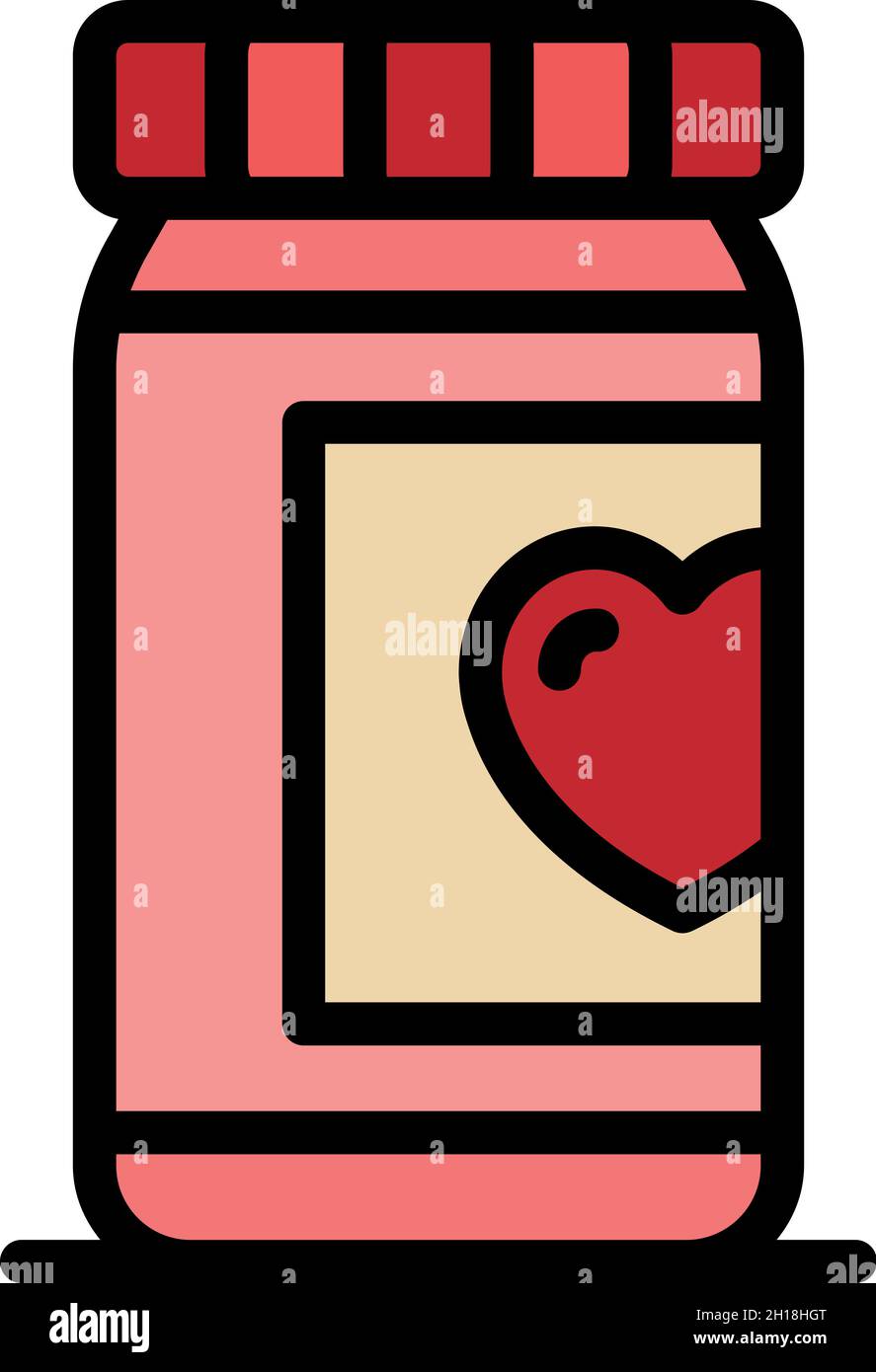Baby food jar icon. Outline baby food jar vector icon color flat ...