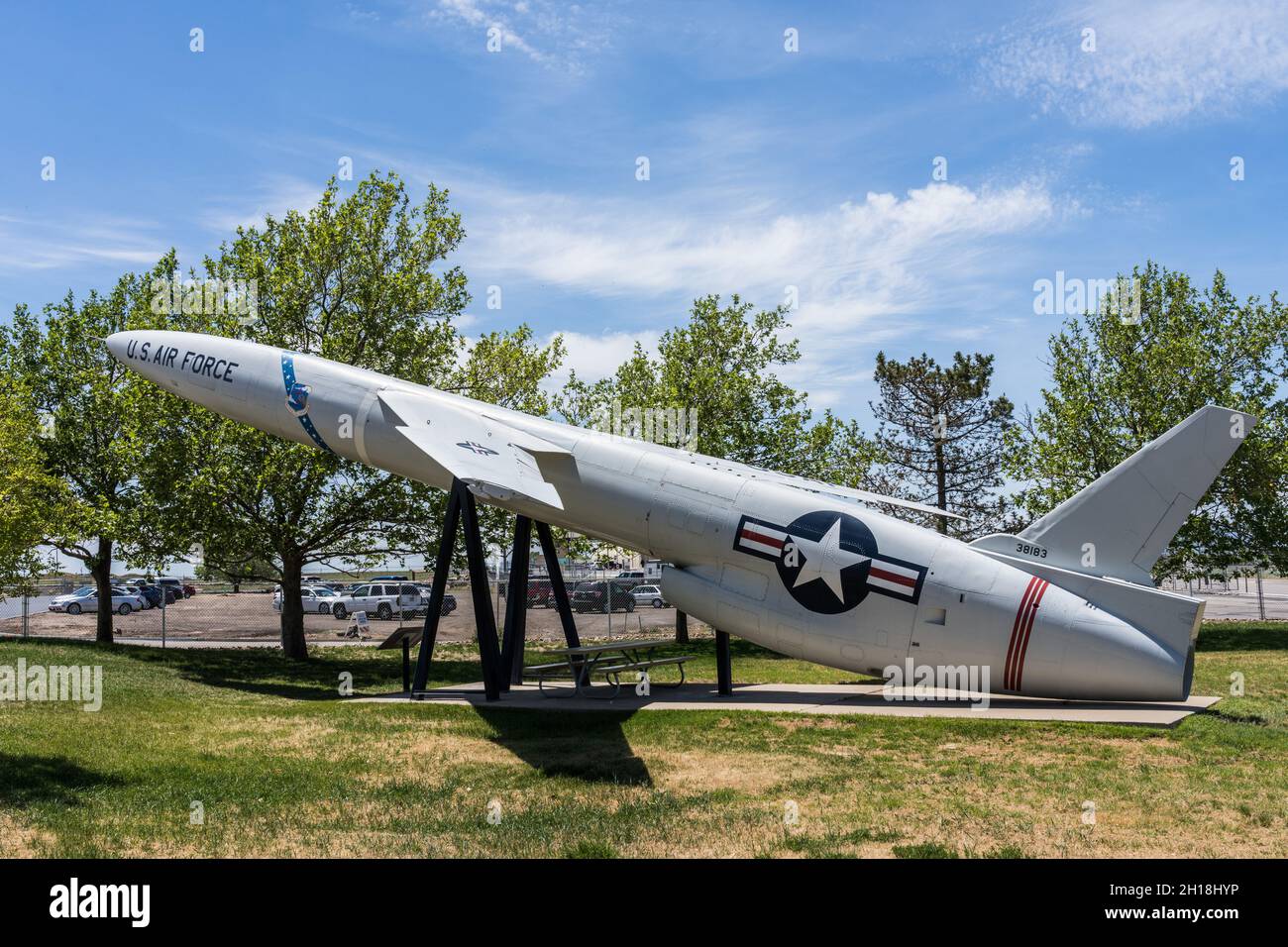 A Northrop SM-62 Snark ground-launched nuclear cruise missile in the ...