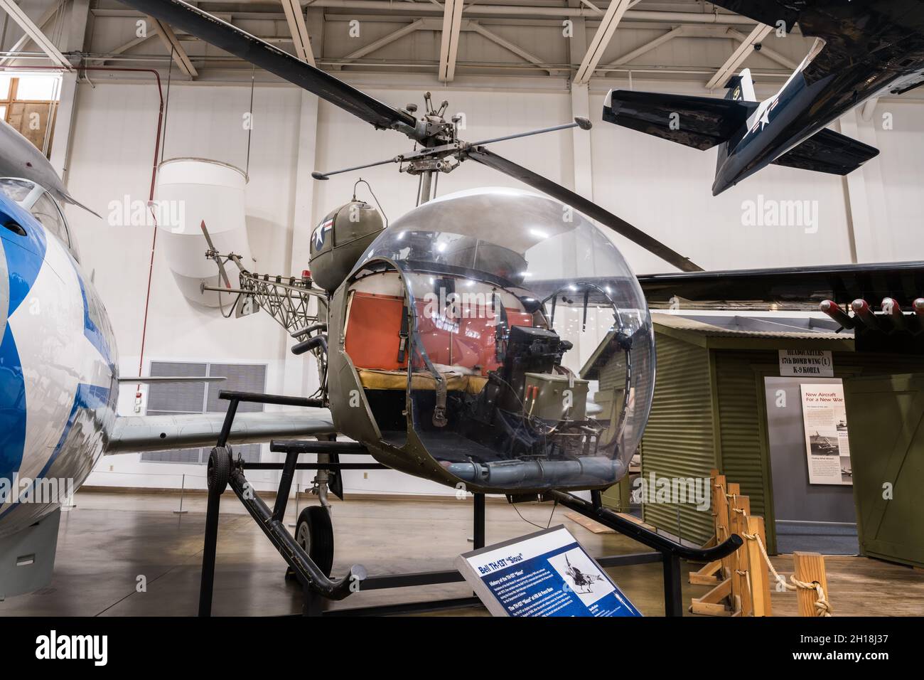 A Bell TH-13T Sioux training helicopter used during the Korean War ...