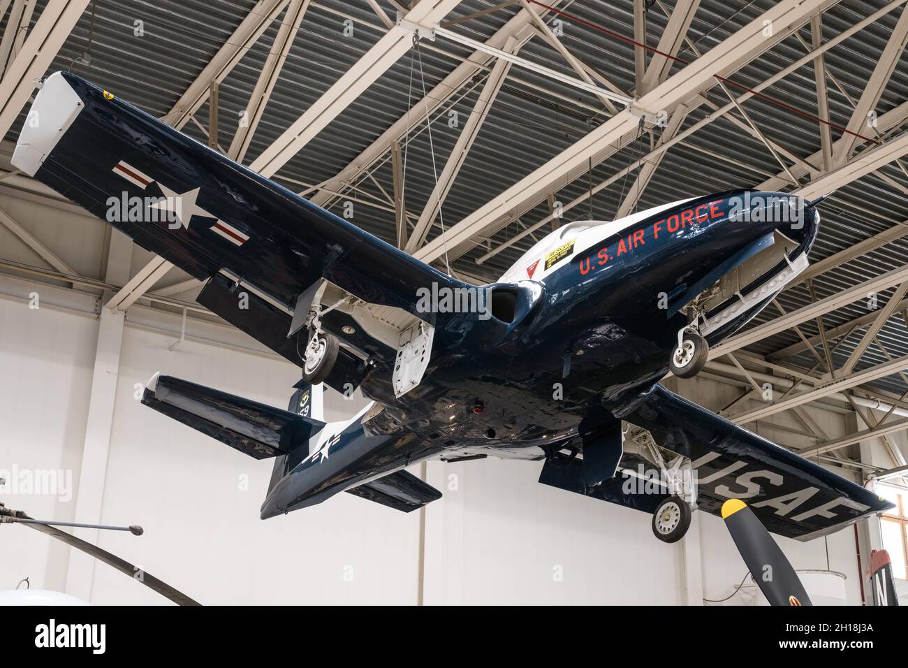 A Cessna T-37 Tweet jet trainer in the Hill Aerospace Museum Stock ...