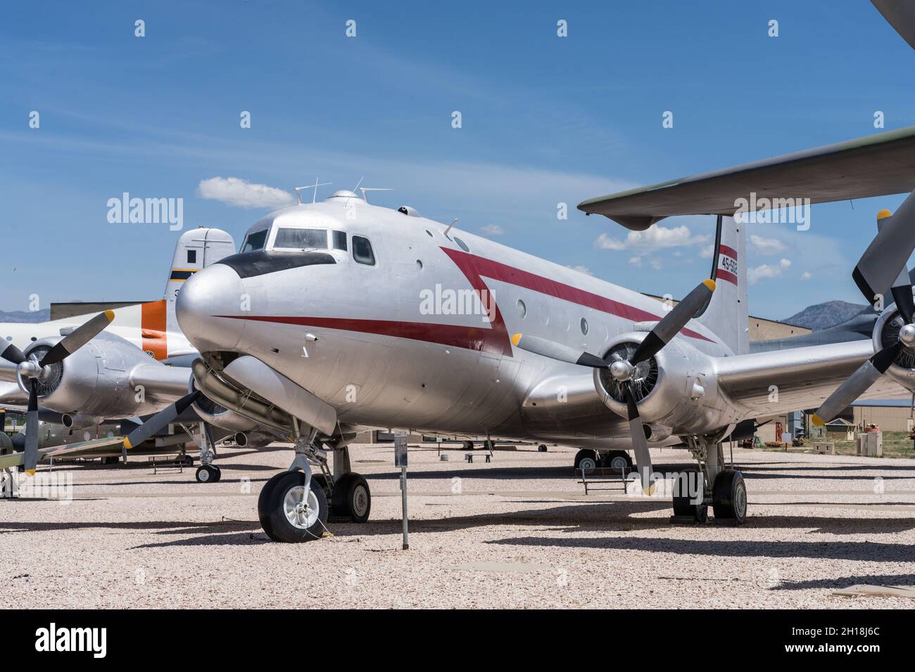 A Douglas C-54 Skymaster military transport aircraft in the Hill ...