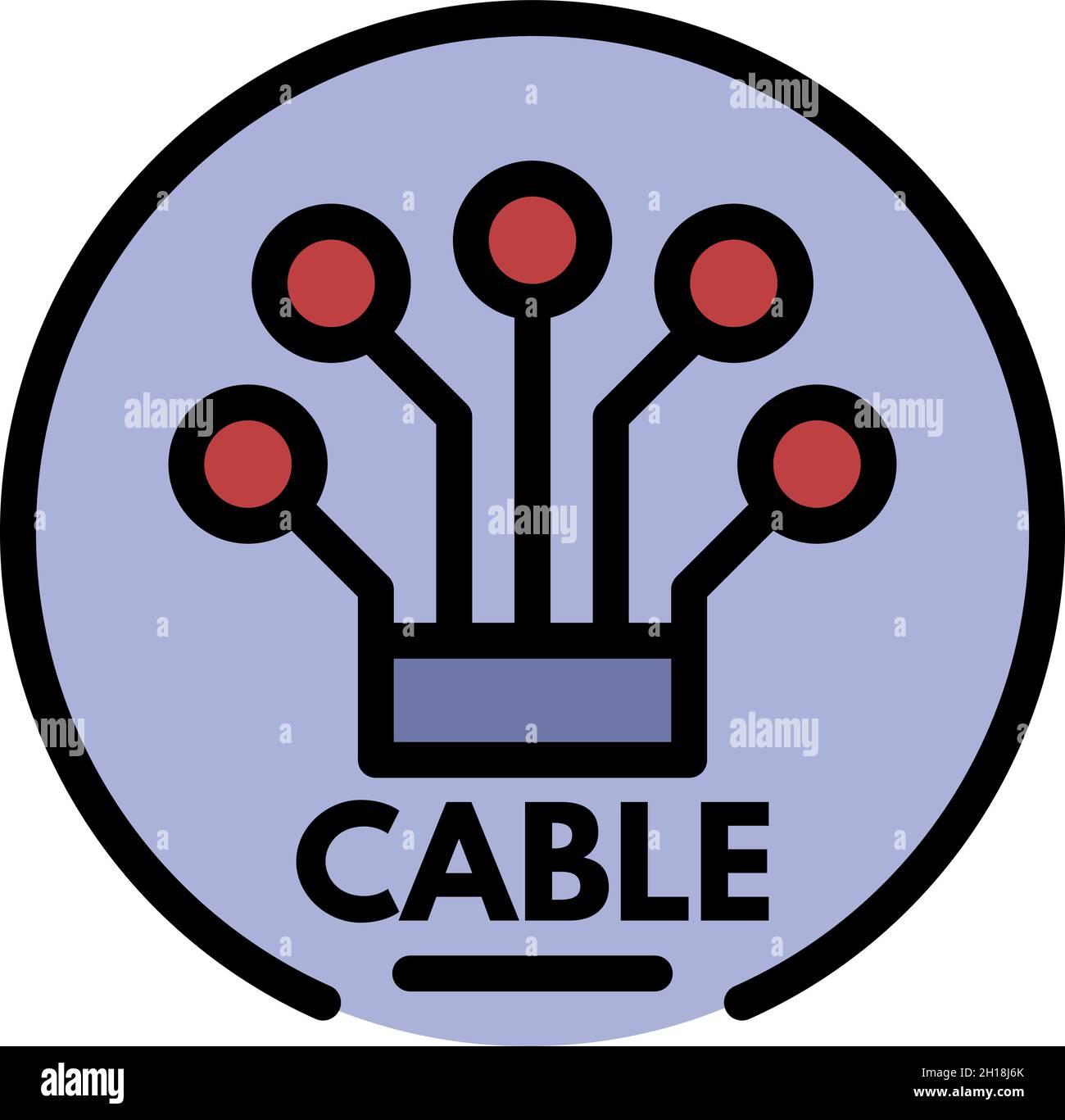 Logo cable icon. Outline logo cable vector icon color flat isolated ...
