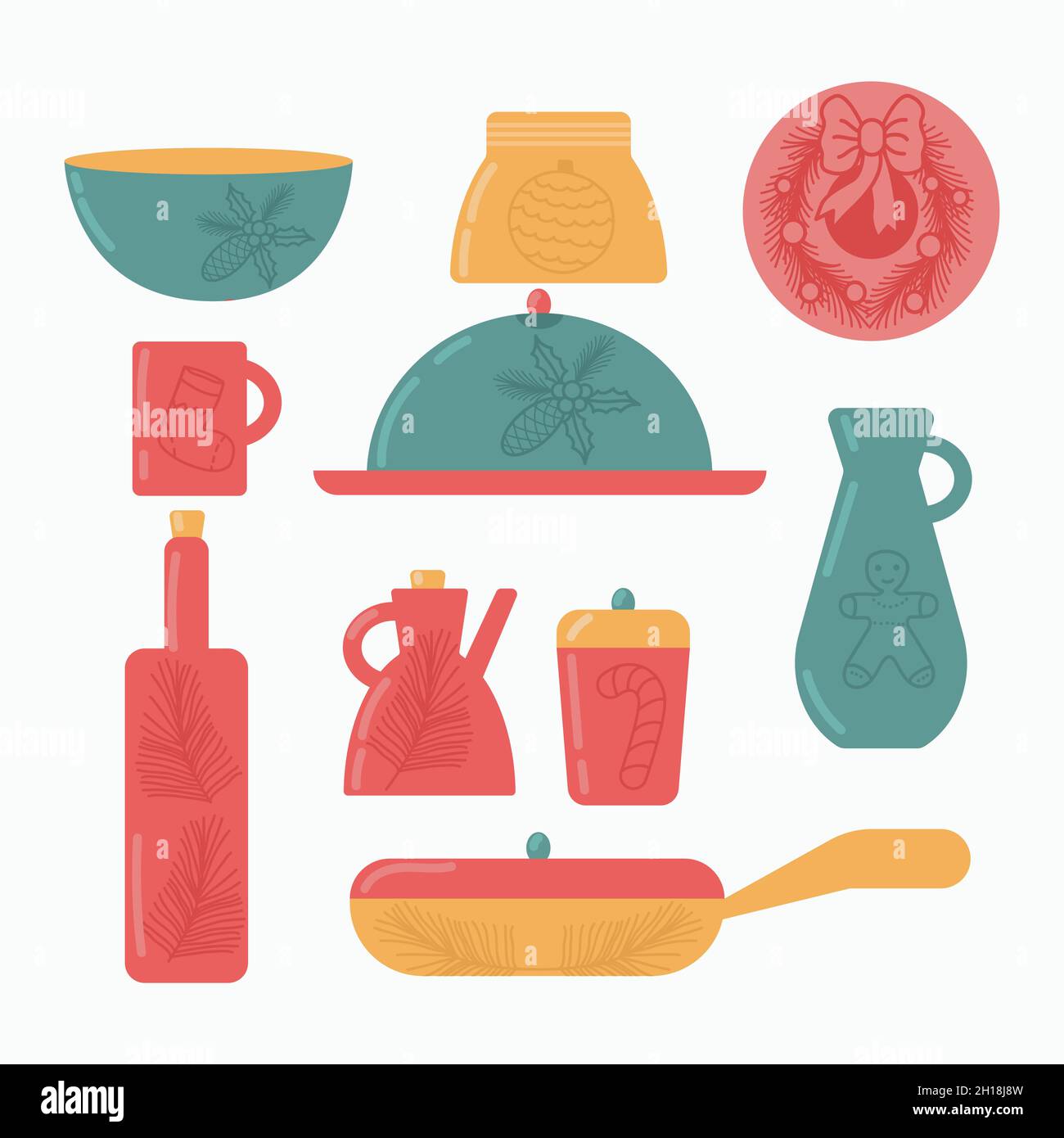 Collection blue white pottery Stock Vector Images - Alamy