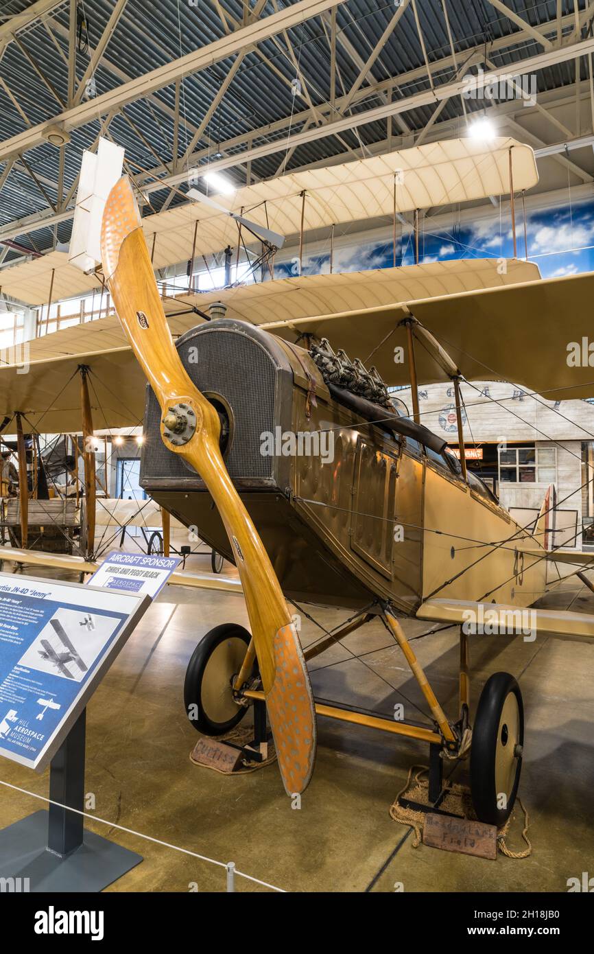 A Curtiss JN-4 Jenny was a U.S. Army training aircraft during World War ...