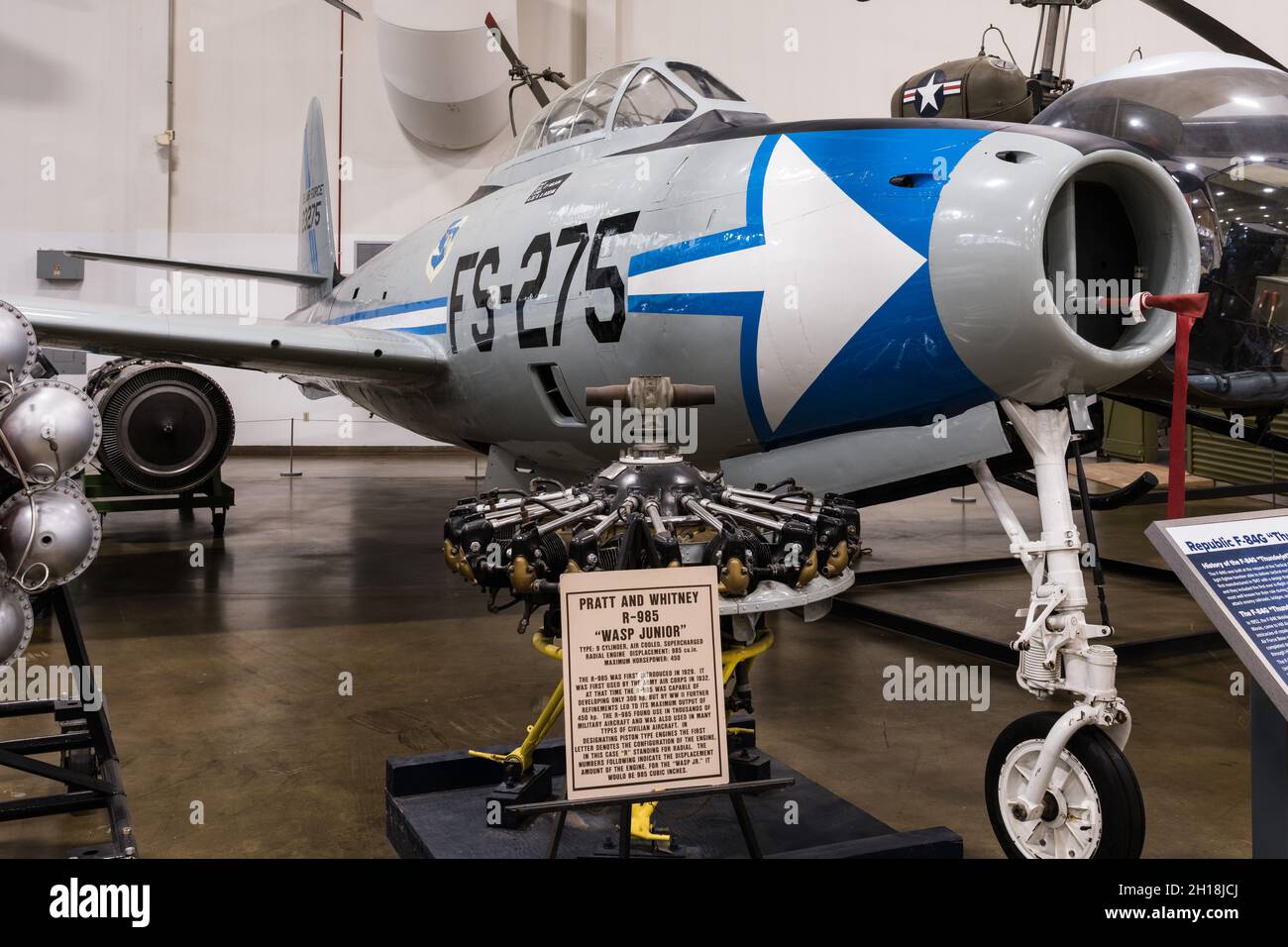 A Republic F-84G Thunderjet fighter-bomber from the Korean War era in ...