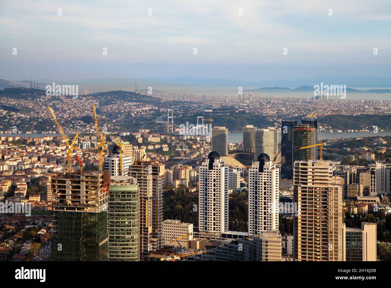 Istanbul,Turkey - 04-12-2013:Skyscraper construction with modern ...