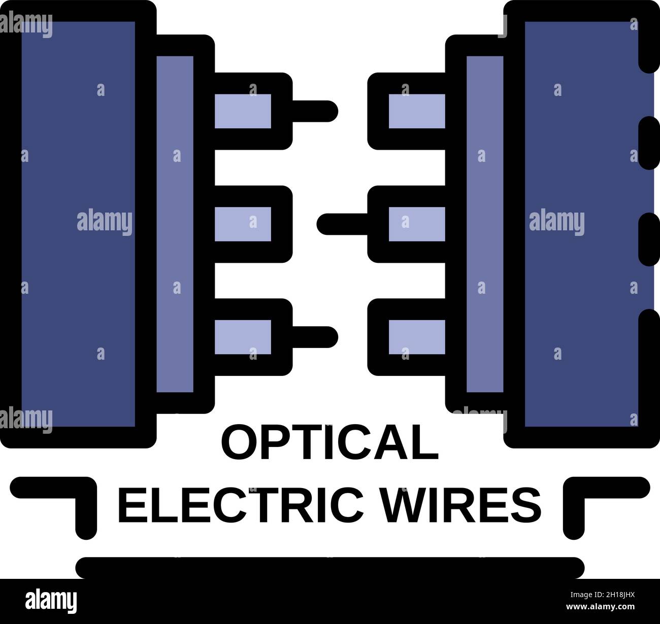 Optical electric wires icon. Outline optical electric wires vector icon ...