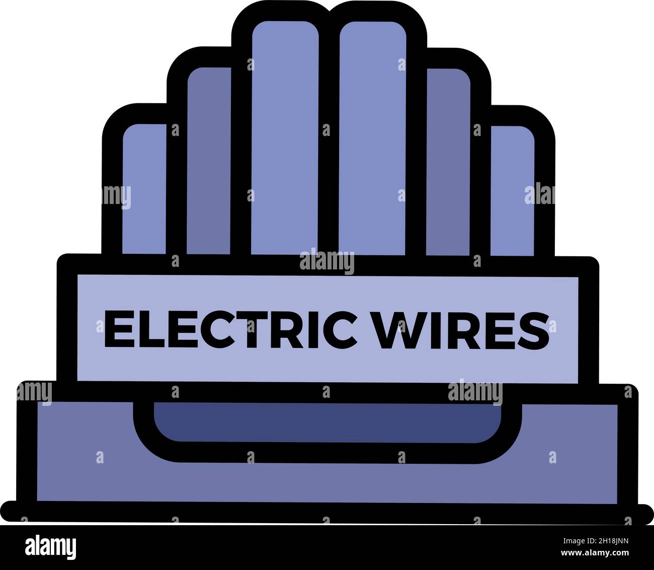 Electric wires icon. Outline electric wires vector icon color flat ...