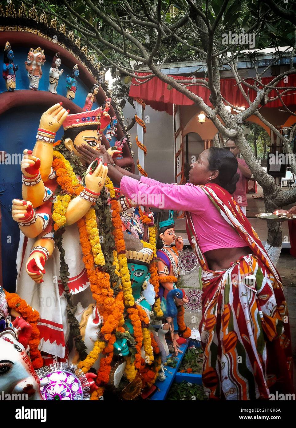 KOLKATA, WEST BENGAL, INDIA - 15 OCTOBER 2021:Subho Bijoya. The last ...