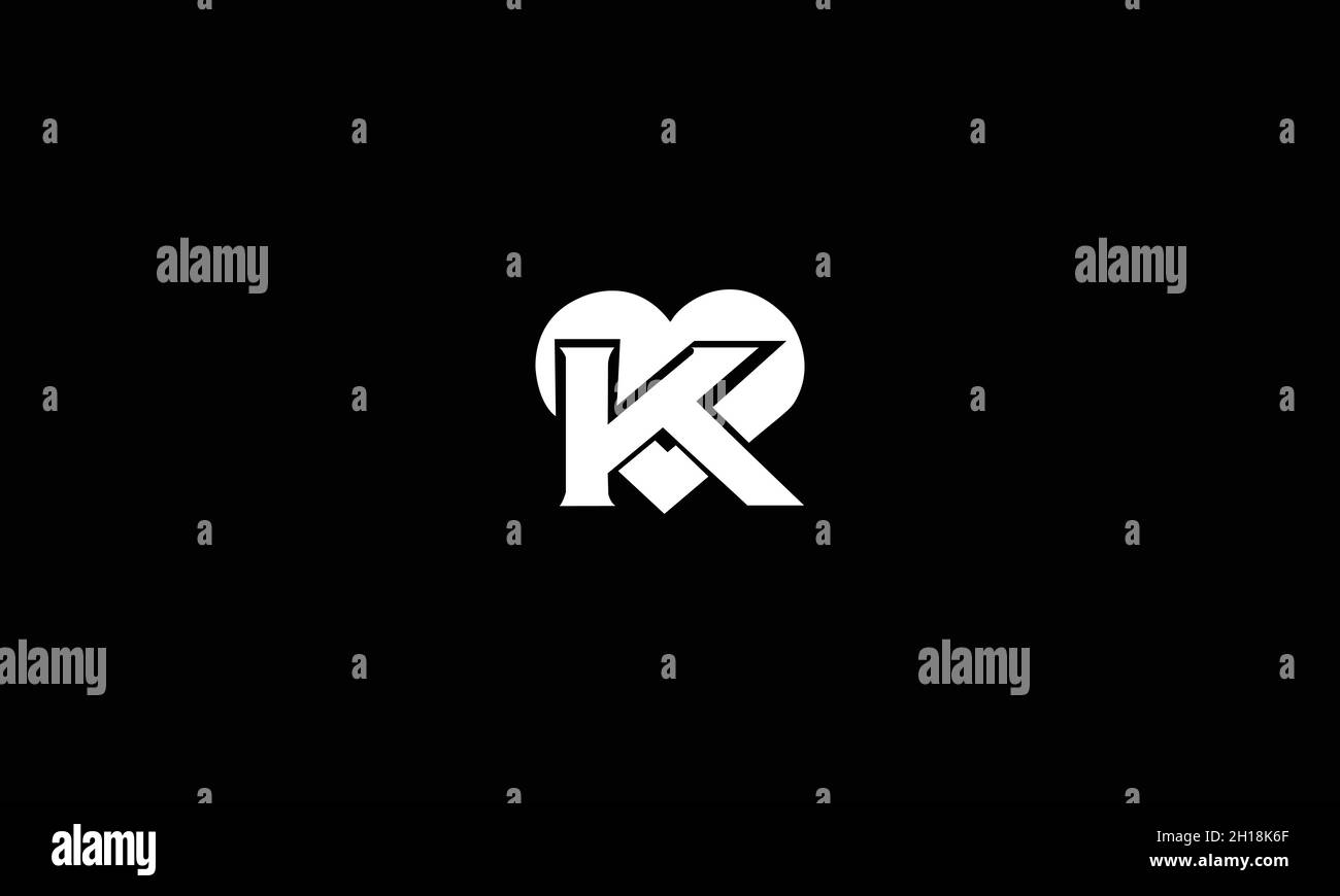LETTER K LOGO WITH HEART ICON FOR ILLUSTRATION USE Stock Vector Image ...