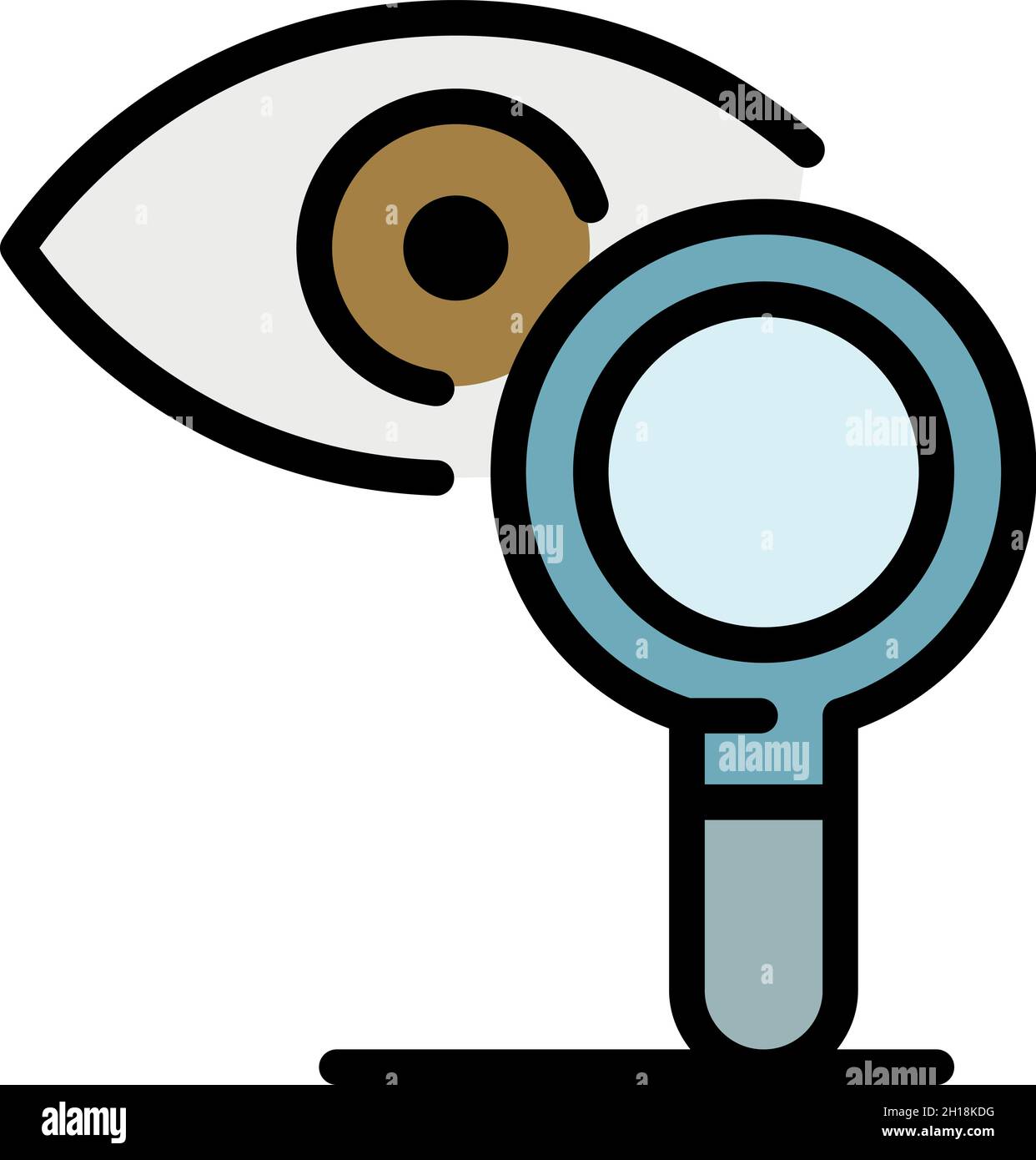 Vision test icon. Outline vision test vector icon color flat isolated ...