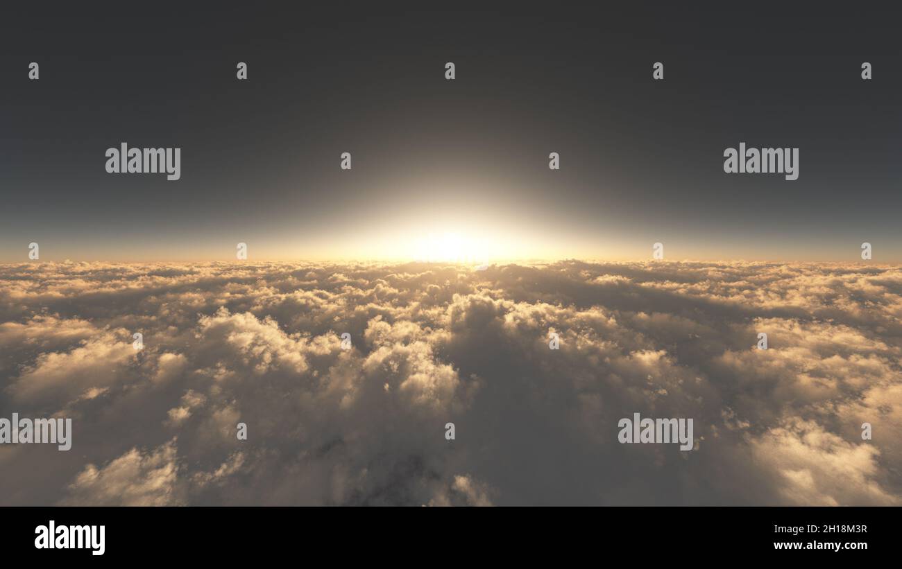 A 3D rendering of the clouds and the sun in the morning - perfect for ...