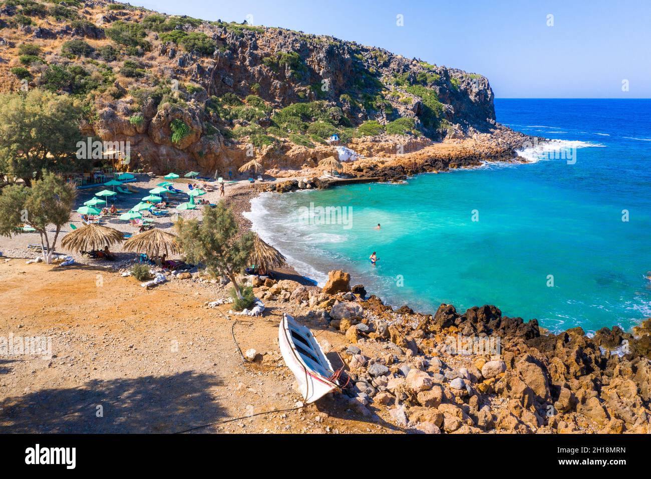 Tropical beach of Afrata near Chania city, Crete island, Greece Stock ...