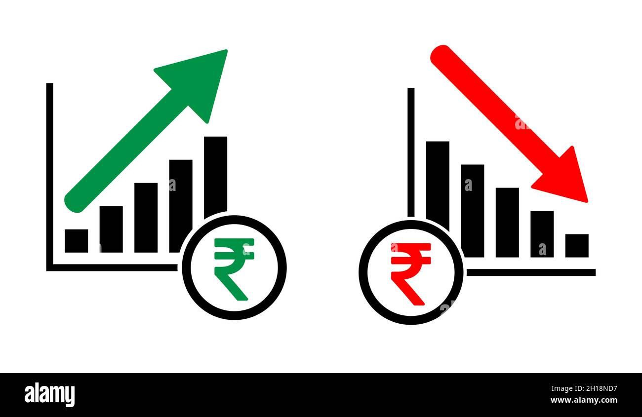 Set of income and growing economic symbol, money flat modern icon ...