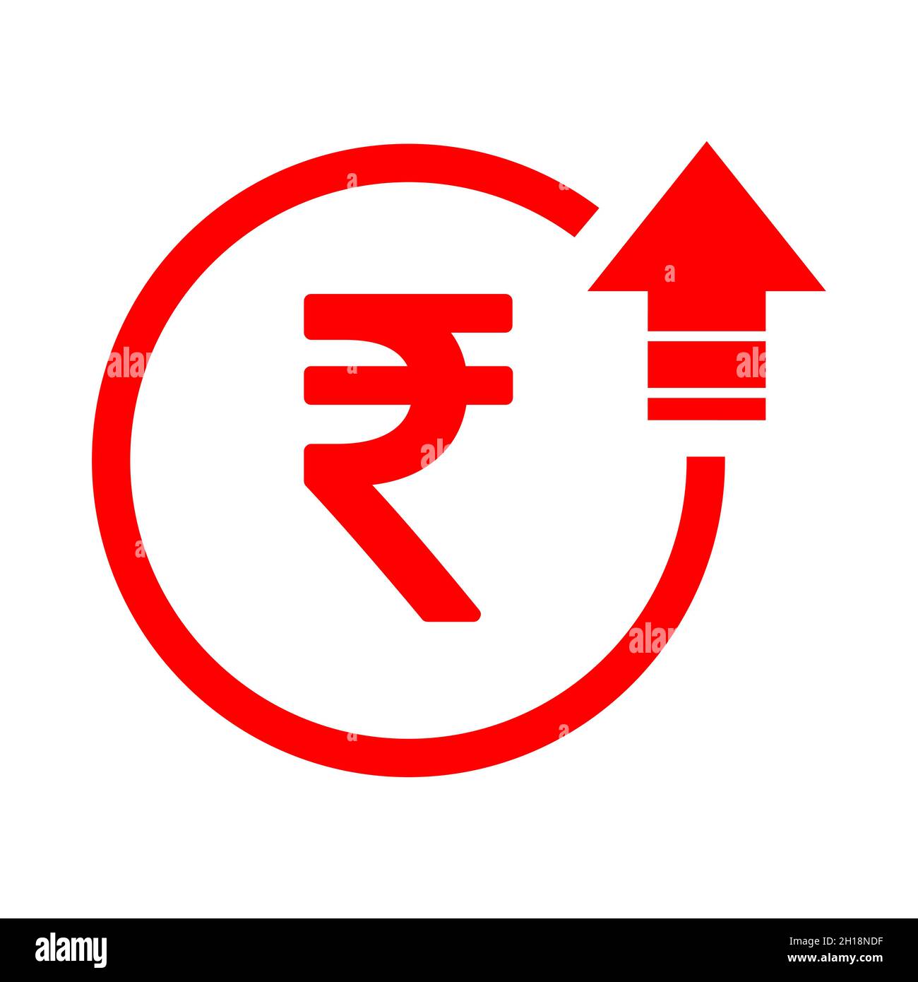 Rupee high symbol, cost increase icon. Growth profit bussiness sign ... Rupee high symbol, cost increase icon. Growth profit bussiness sign ...