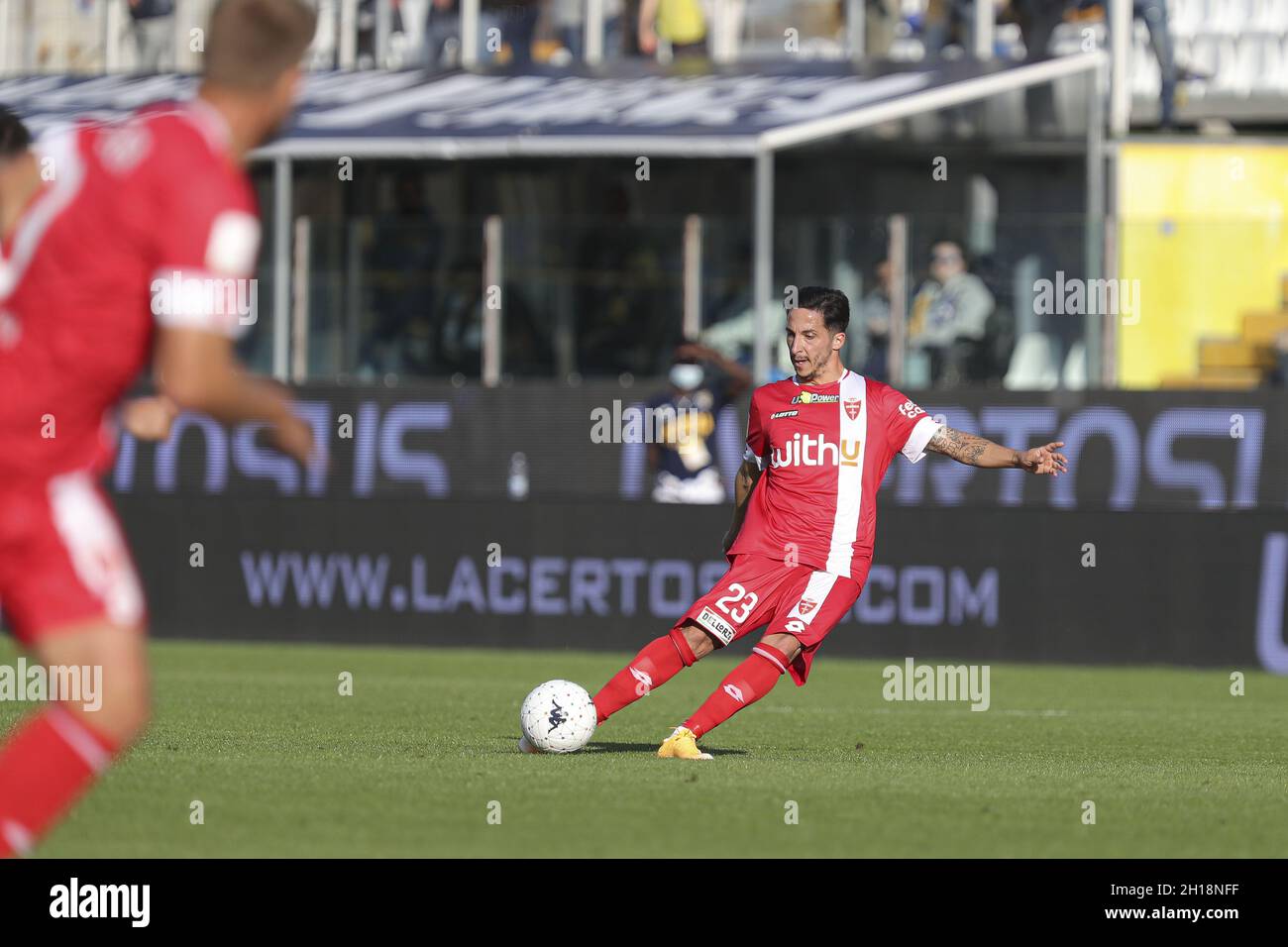 Parma, Italy. 17th Oct, 2021. Matteo Scozzarella (Monza) with a long ...