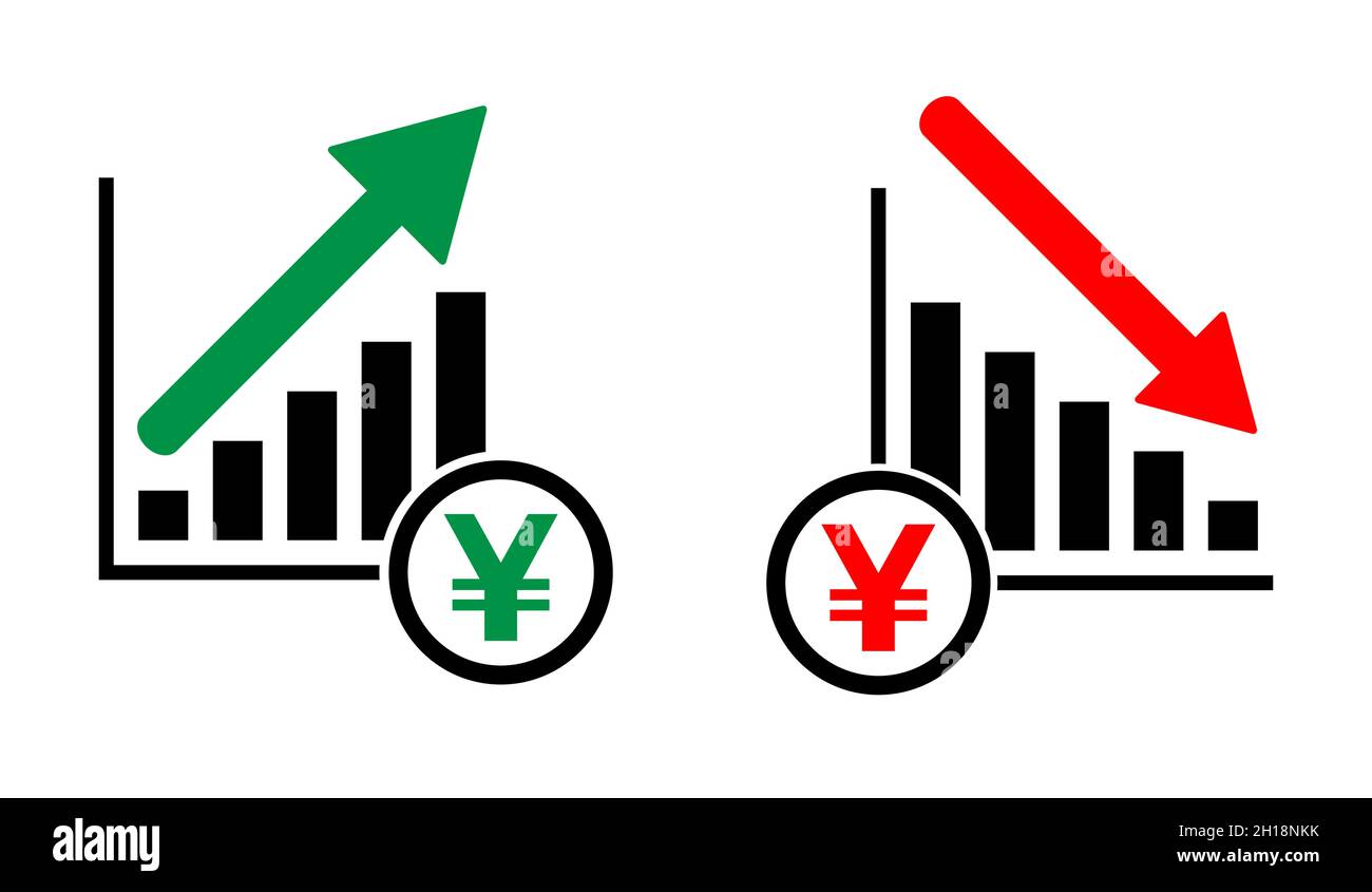 Set of income and growing economic symbol, money flat modern icon ...