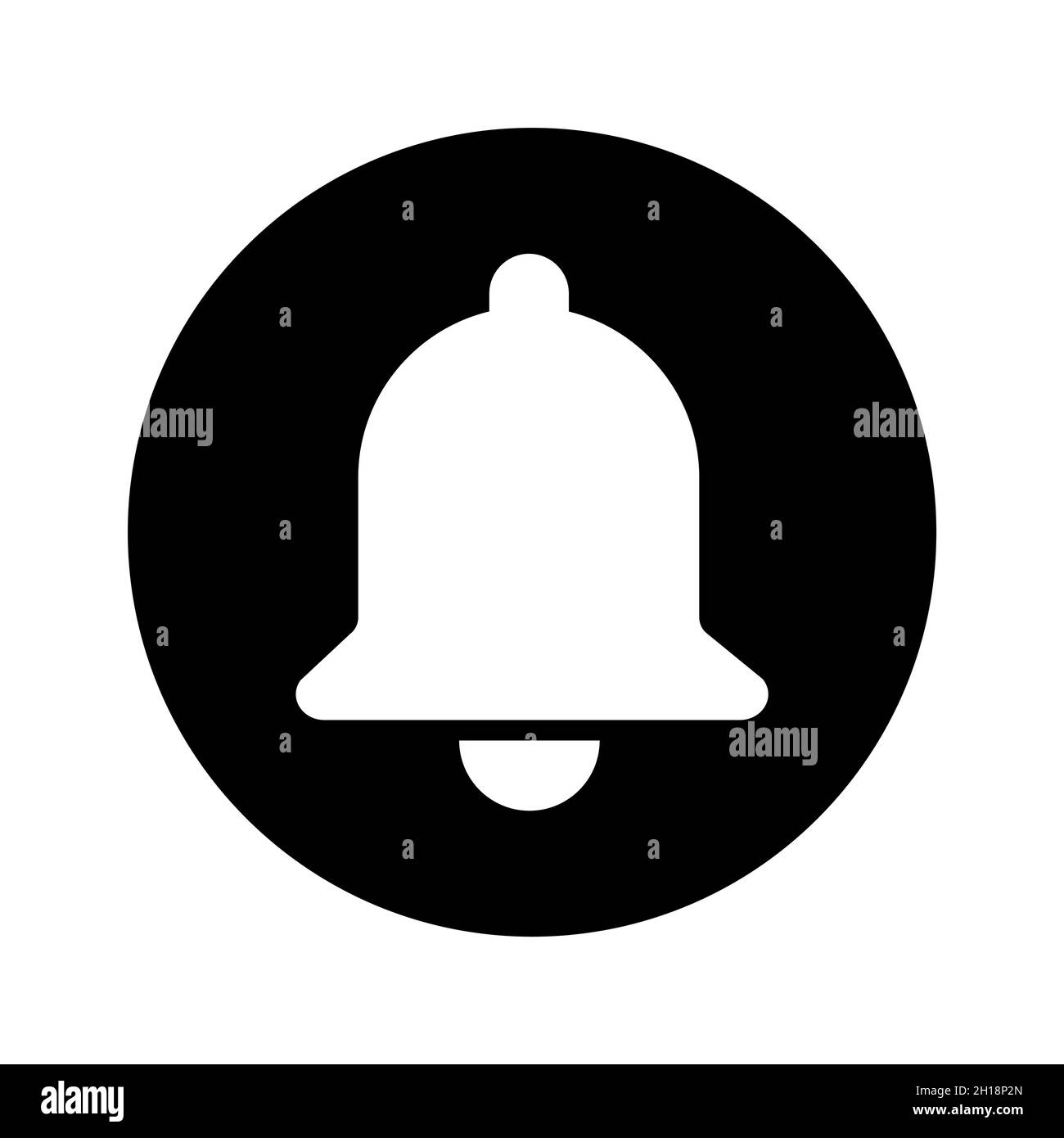 Bell alert icon isolated on white background, black alarm vector ...
