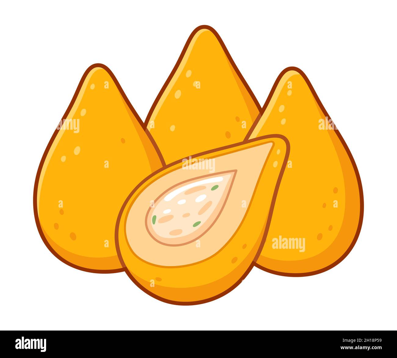 Coxinha, traditional snack in Brazil, chicken stuffed deep fried ...