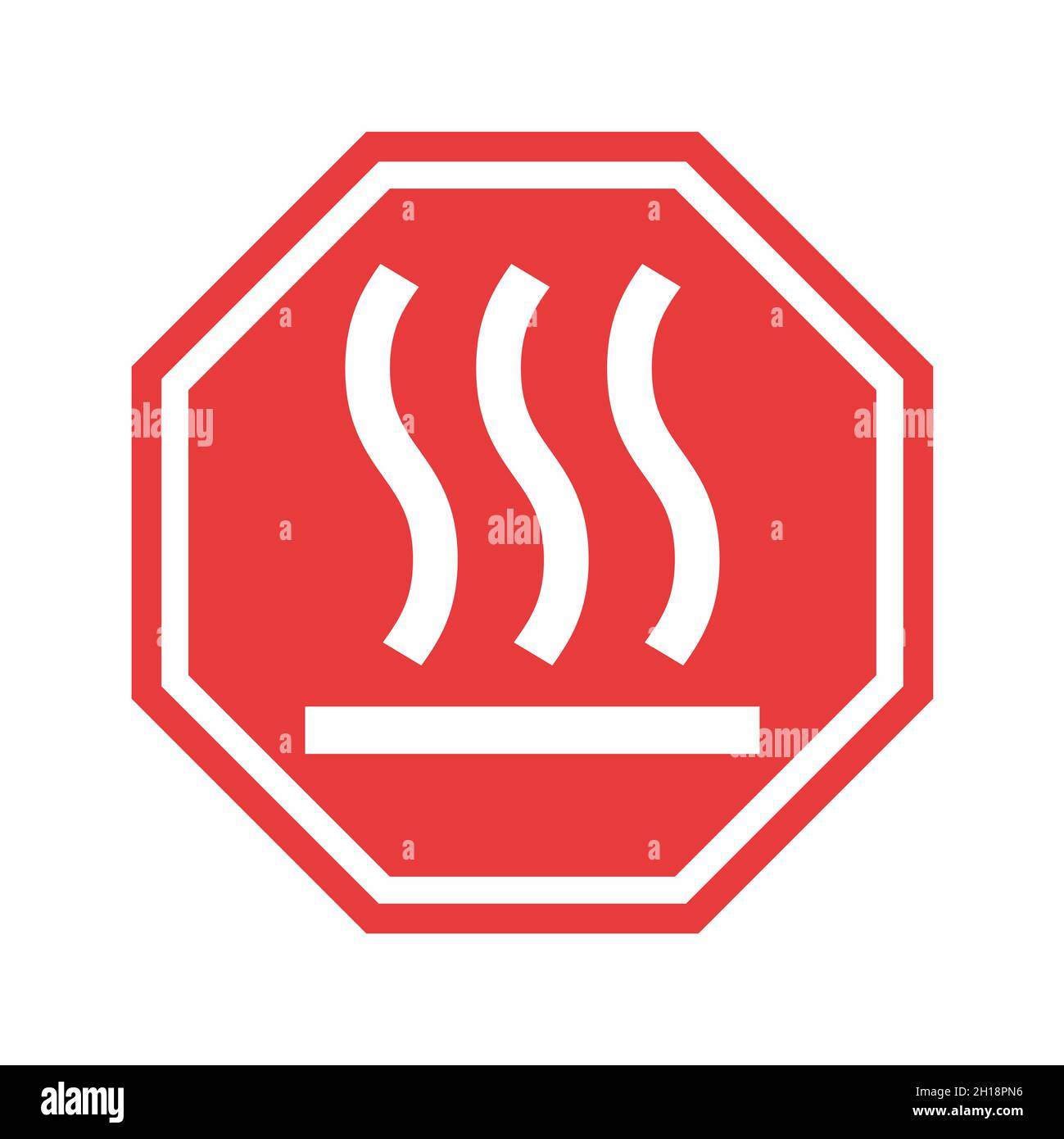 Hot surface icon, safety graphic information symbol, risk notice ...