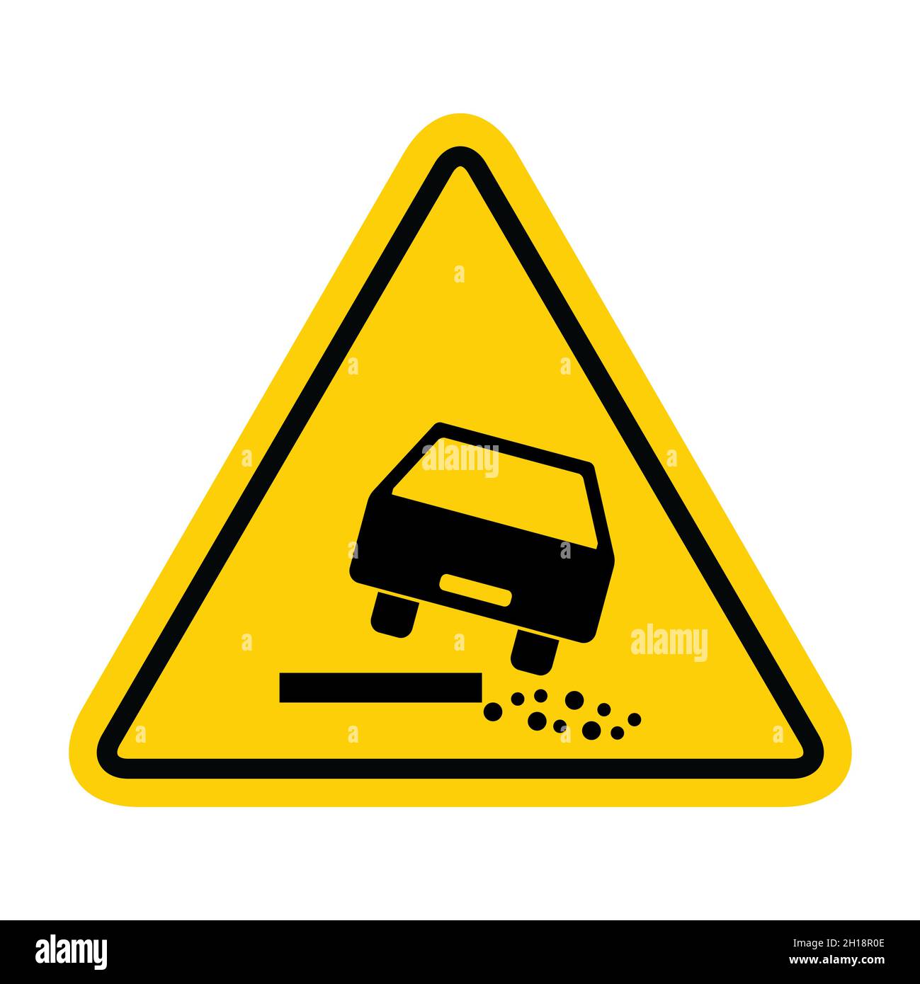 Road danger car icon, traffic street caution sign, roadsign vector ...