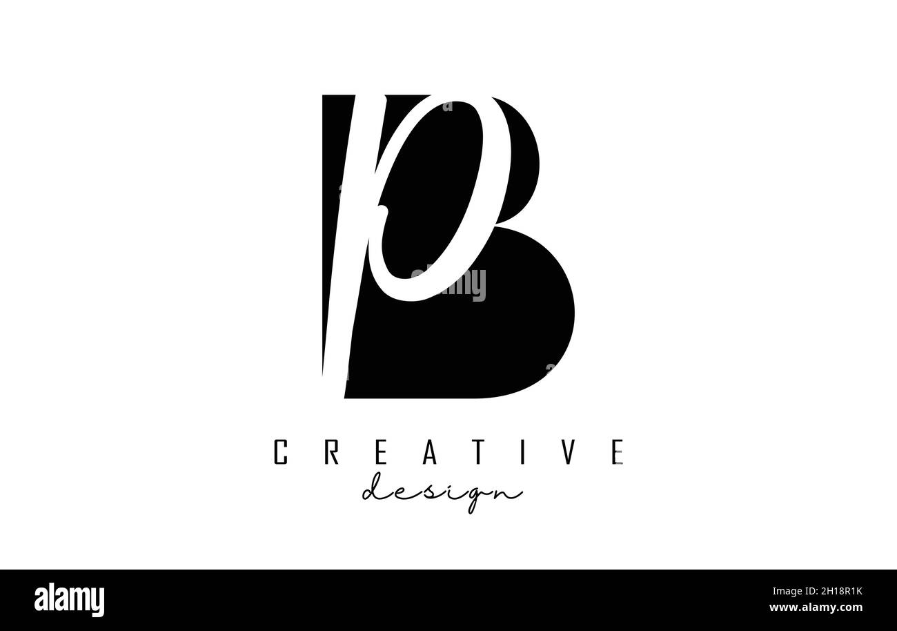 Letters BP b p Logo with a minimalist design. Letters B and P with ...