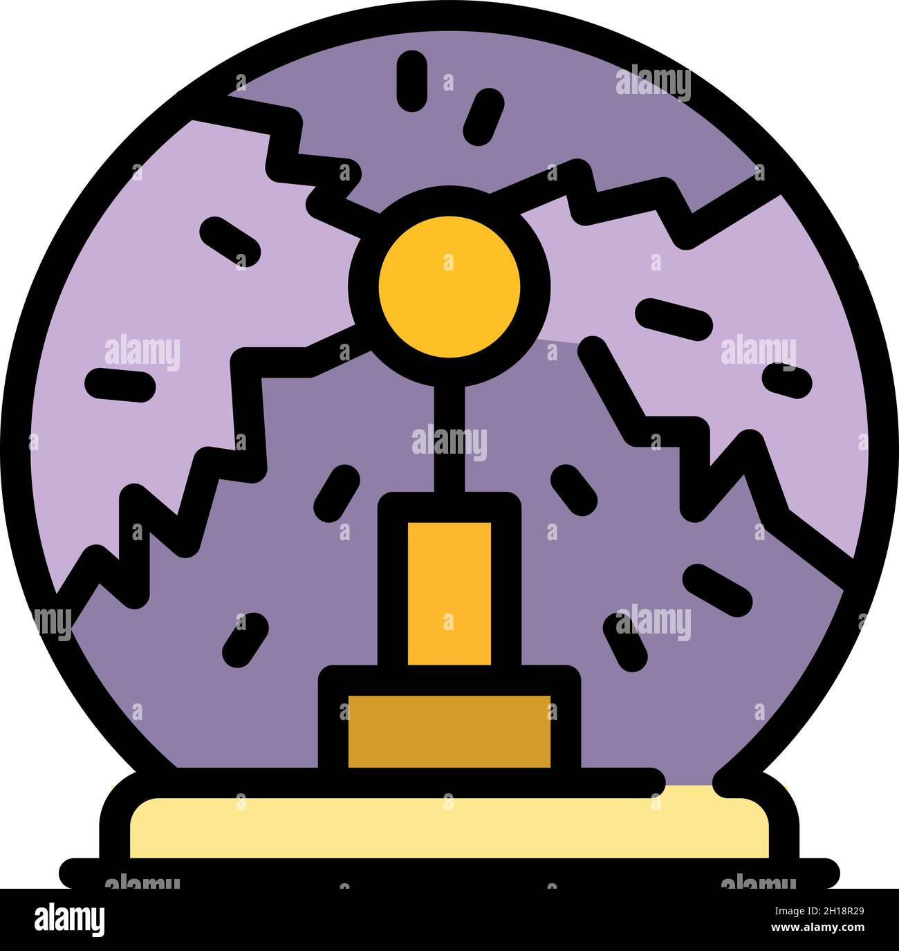 Electric ball icon. Outline electric ball vector icon color flat ...