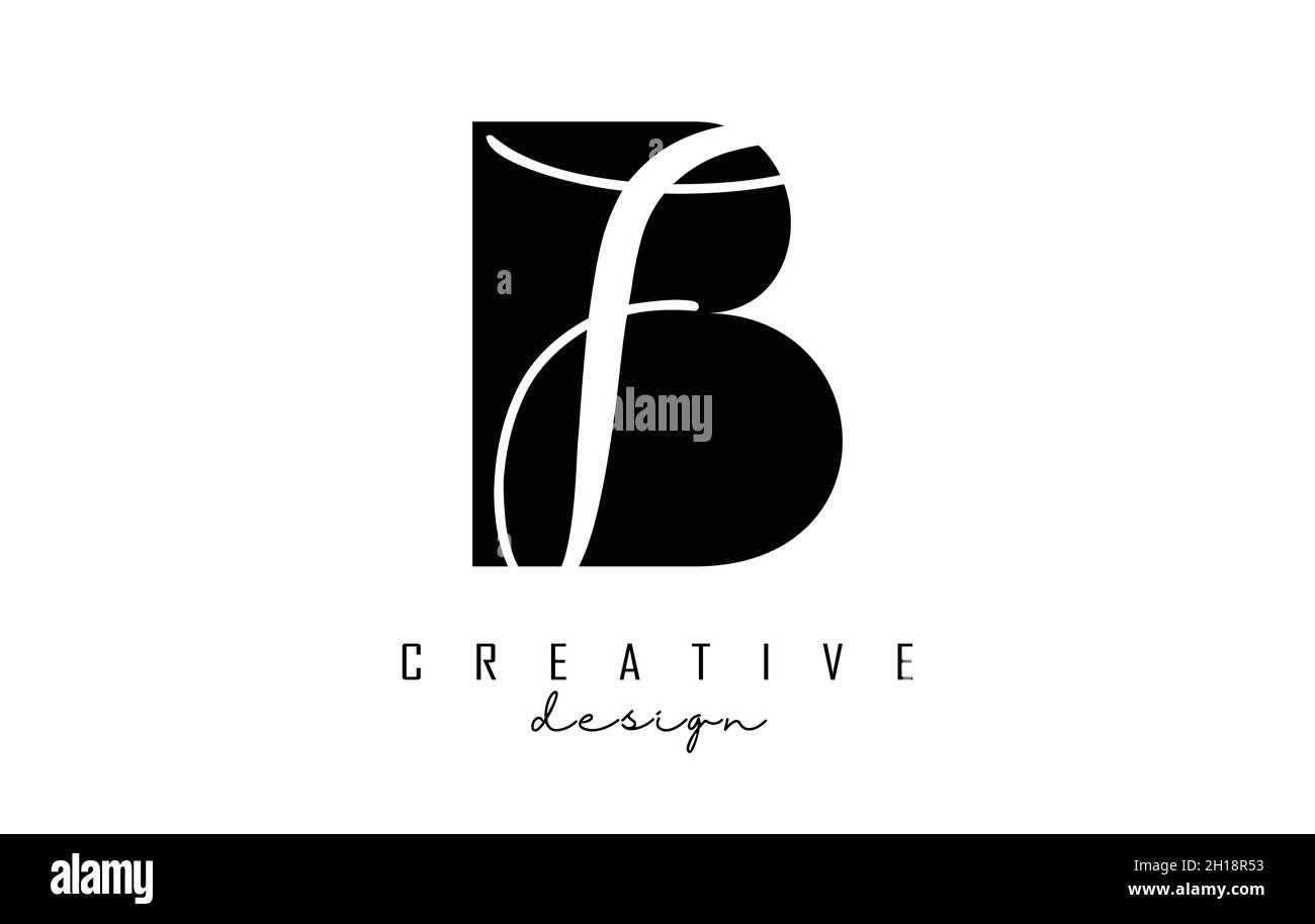 Letters Bf b f Logo with a minimalist design. Letters B and F with ...