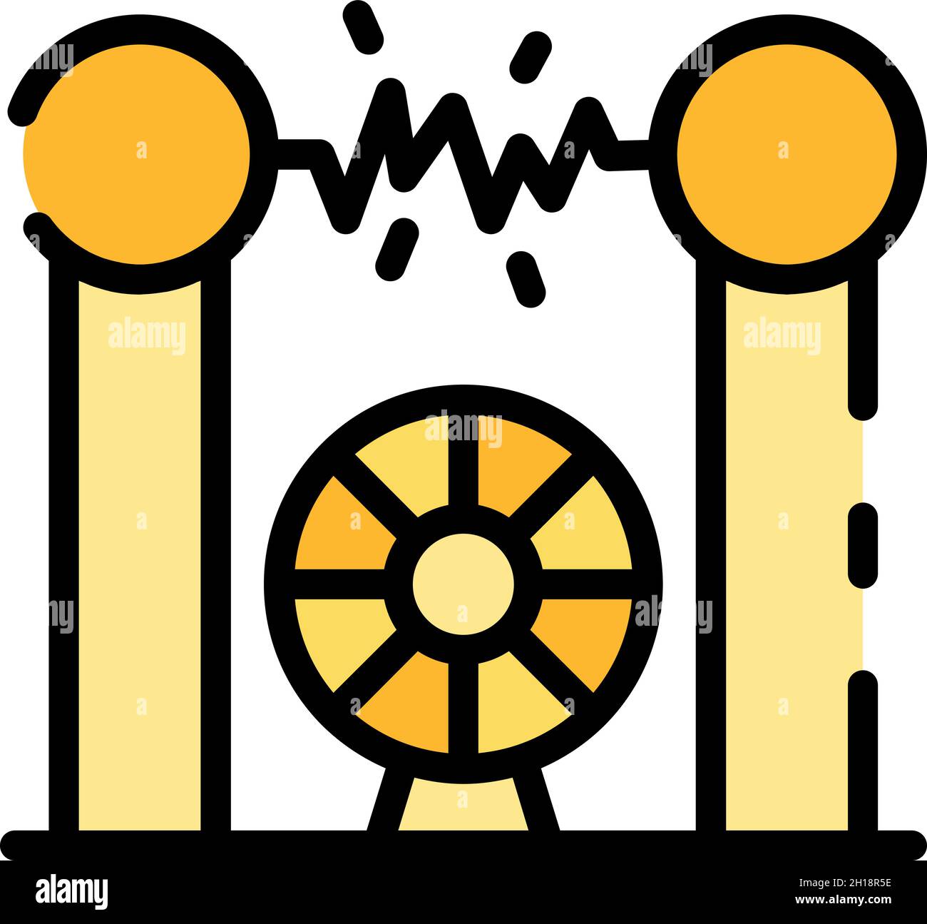 Electric discharge tower icon. Outline electric discharge tower vector ...