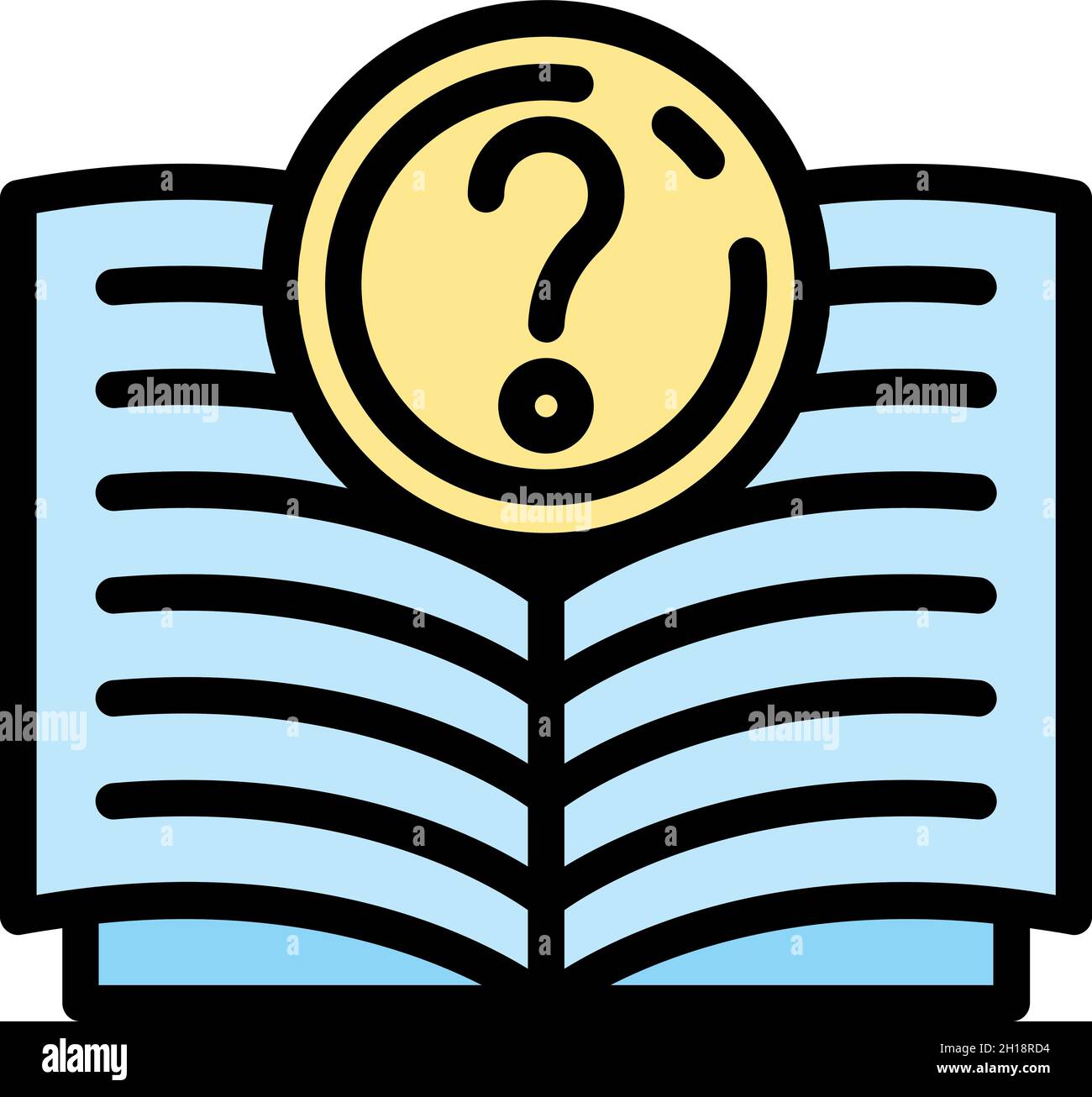 Open question book icon. Outline open question book vector icon color ...