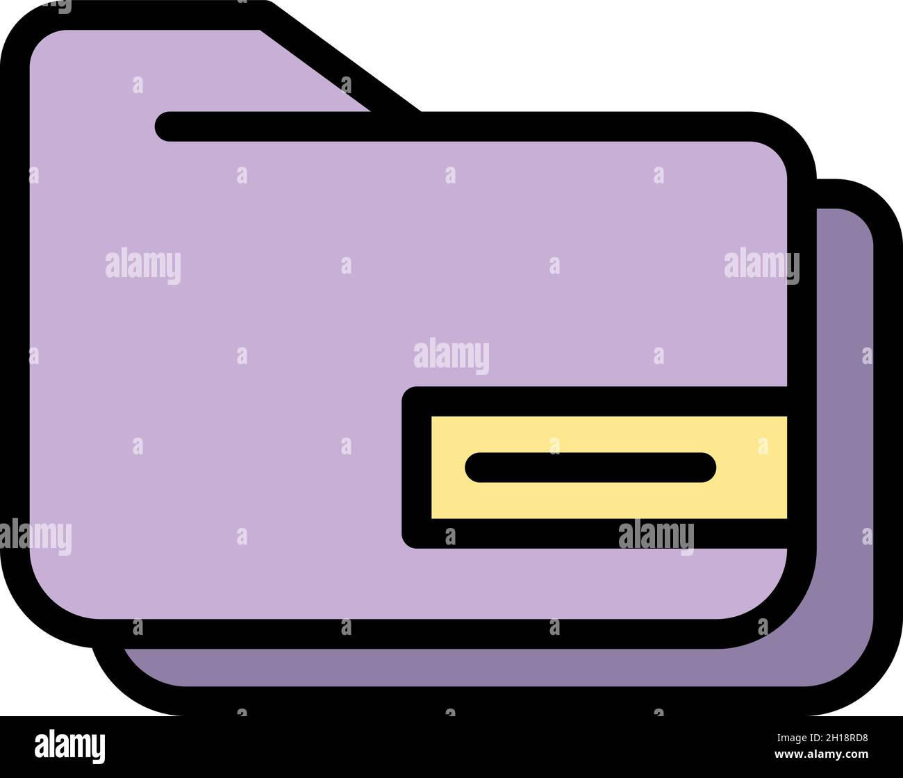 File folder icon. Outline file folder vector icon color flat isolated ...