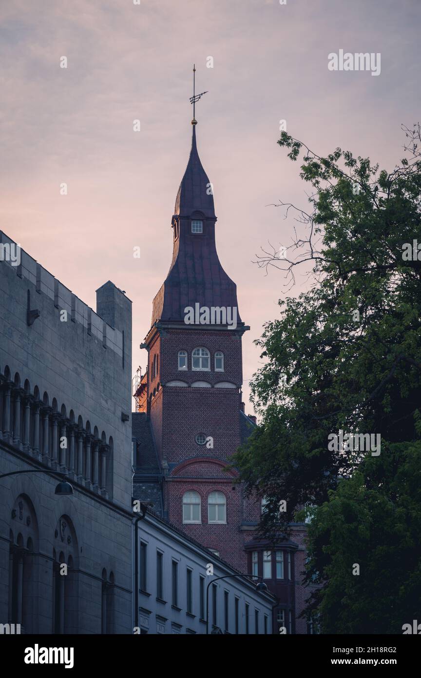 Facade and tower of buildings in lund sweden during summer Stock Photo ...
