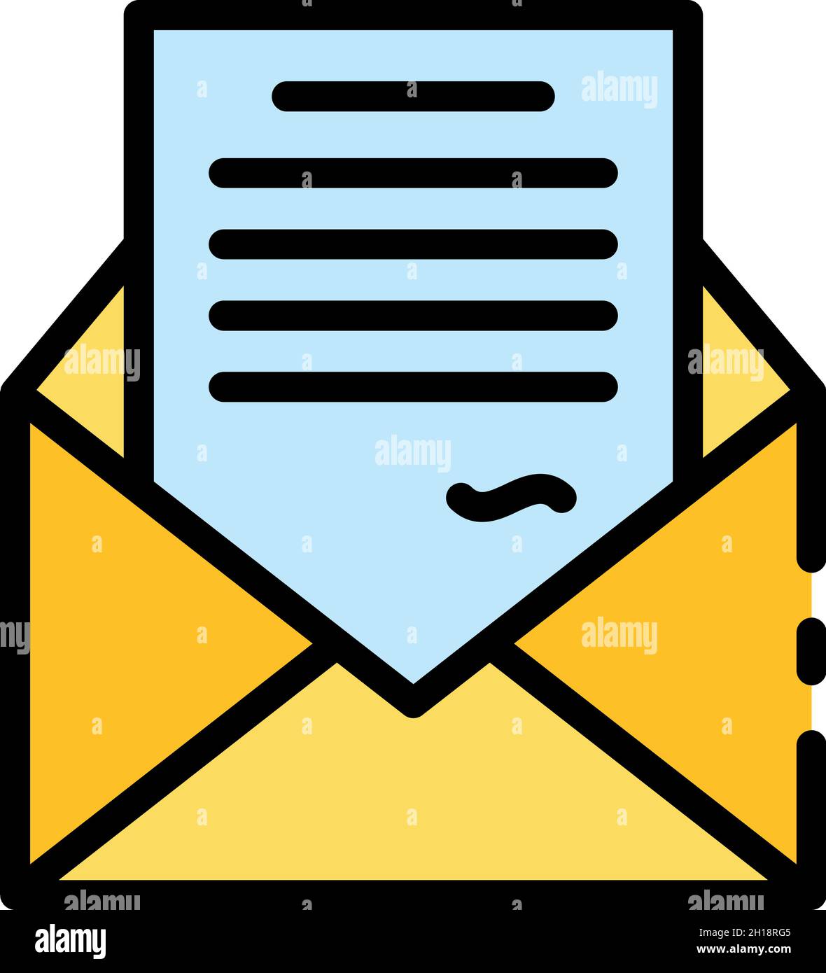 Mail letter icon. Outline mail letter vector icon color flat isolated ...