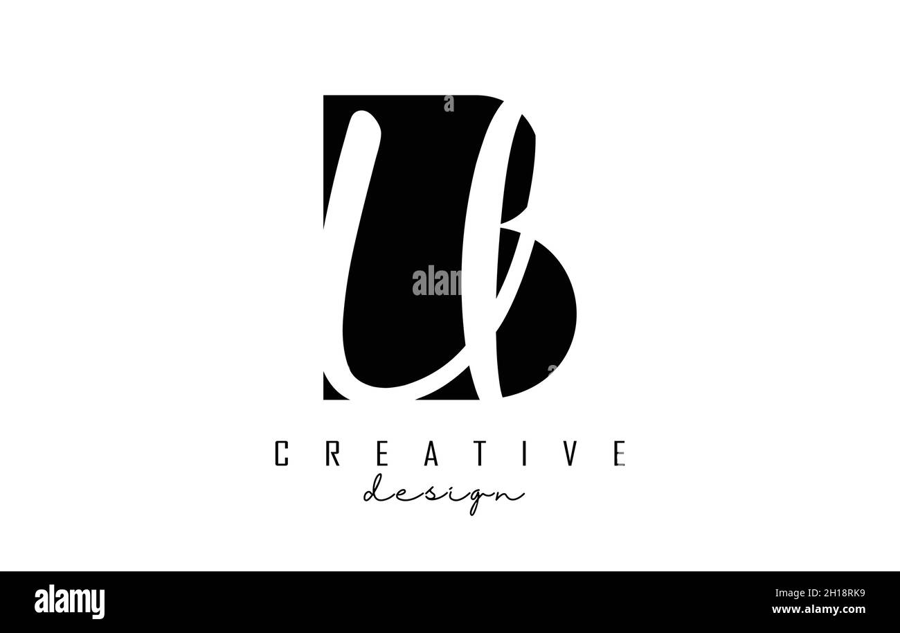 Letters Bu b u Logo with a minimalist design. Letters B and U with ...