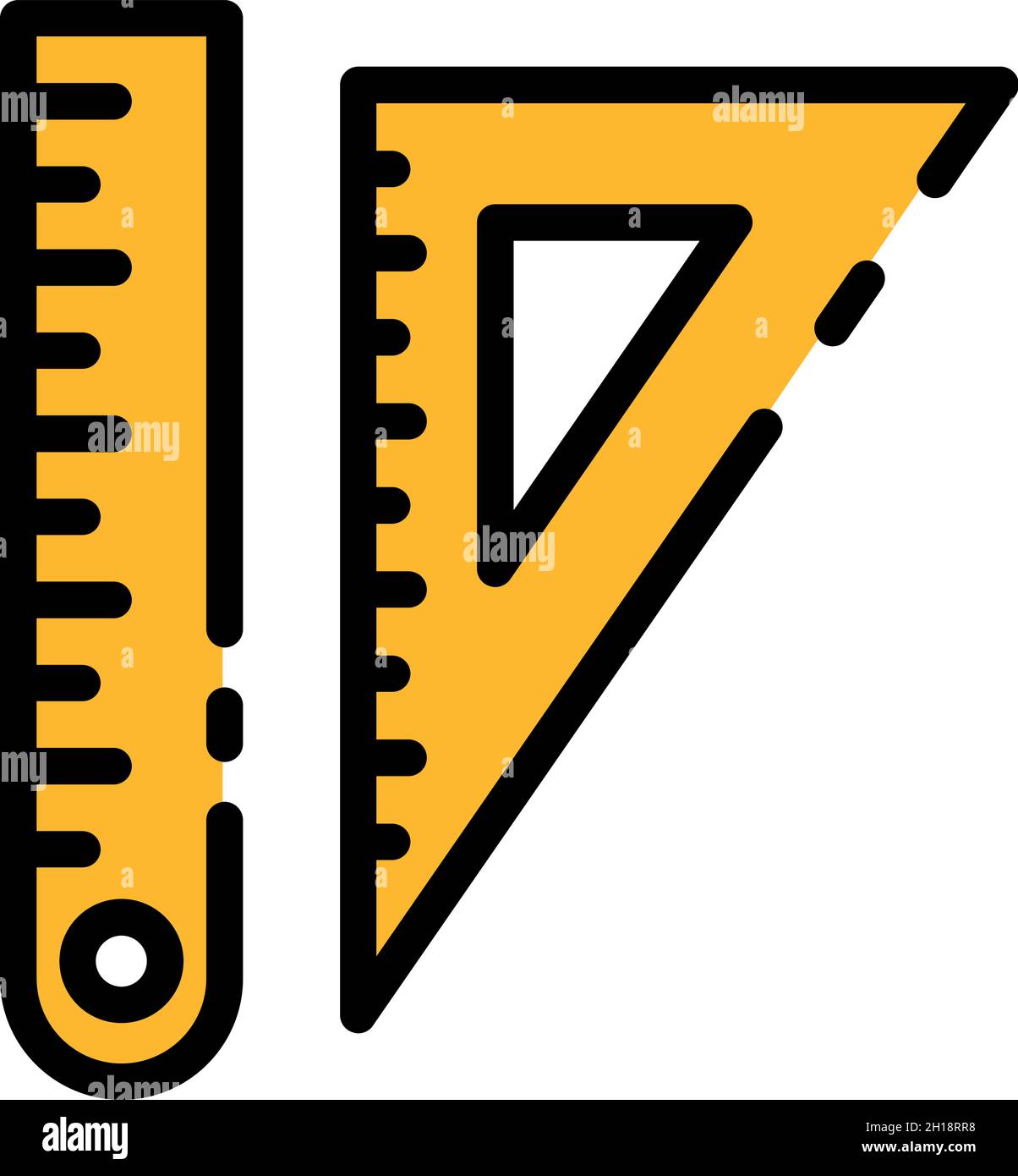 Ruler Triangular Icon Outline Ruler Triangular Vector Icon Color Flat Isolated Stock Vector