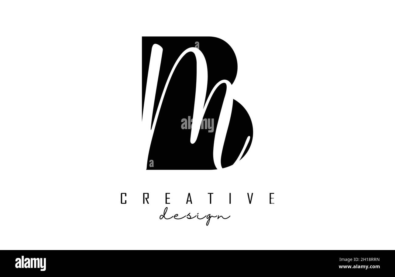 Letters Bm b m Logo with a minimalist design. Letters B and M with ...