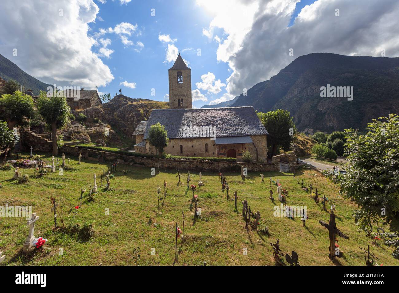 The romanesque church Sant Joan de Bois and cemetery is a Unesco World ...