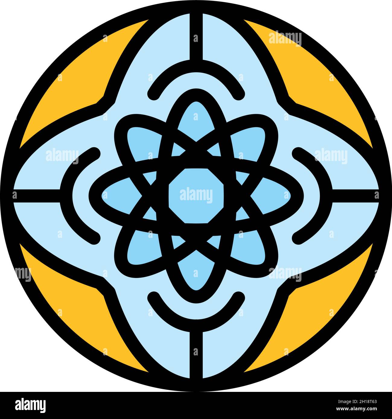 Global atom icon. Outline global atom vector icon color flat isolated ...