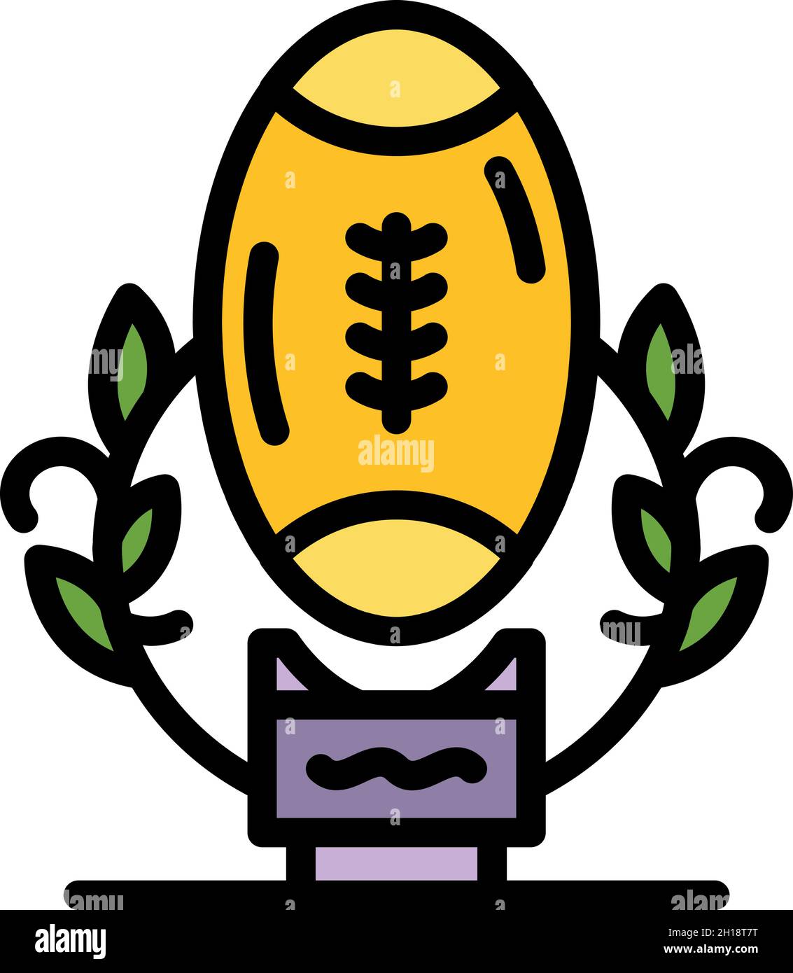 American football cup icon. Outline american football cup vector icon ...