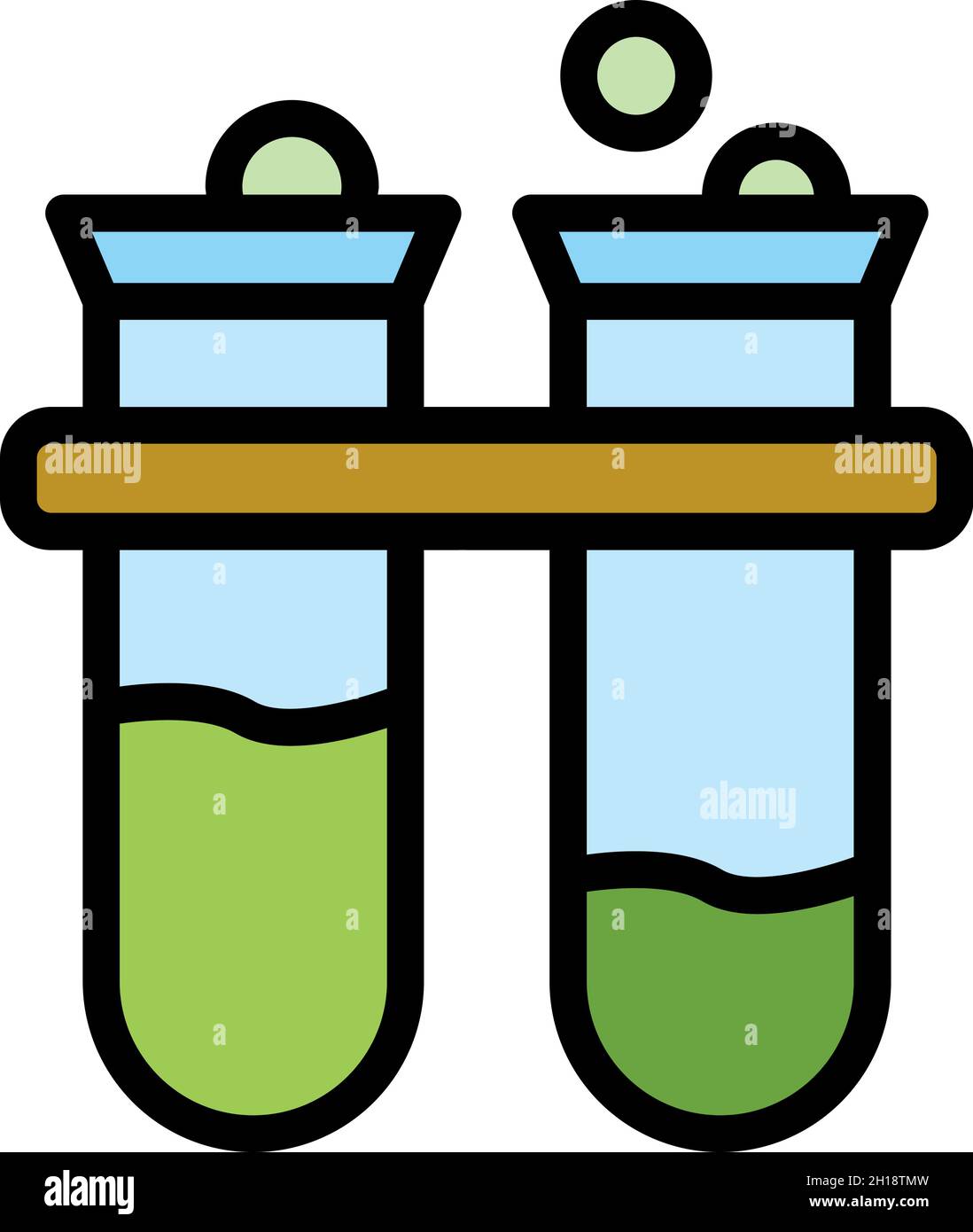 Test tube stand icon. Outline test tube stand vector icon color flat ... Test tube stand icon. Outline test tube stand vector icon color flat ...