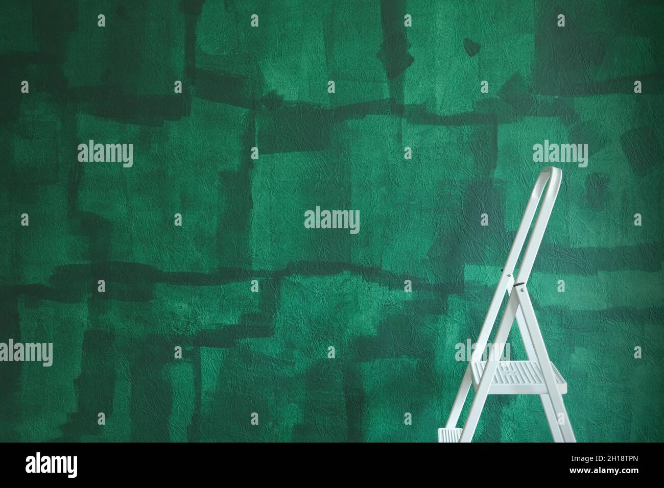 Home repair concept, interior painting landscape shot. White step ...