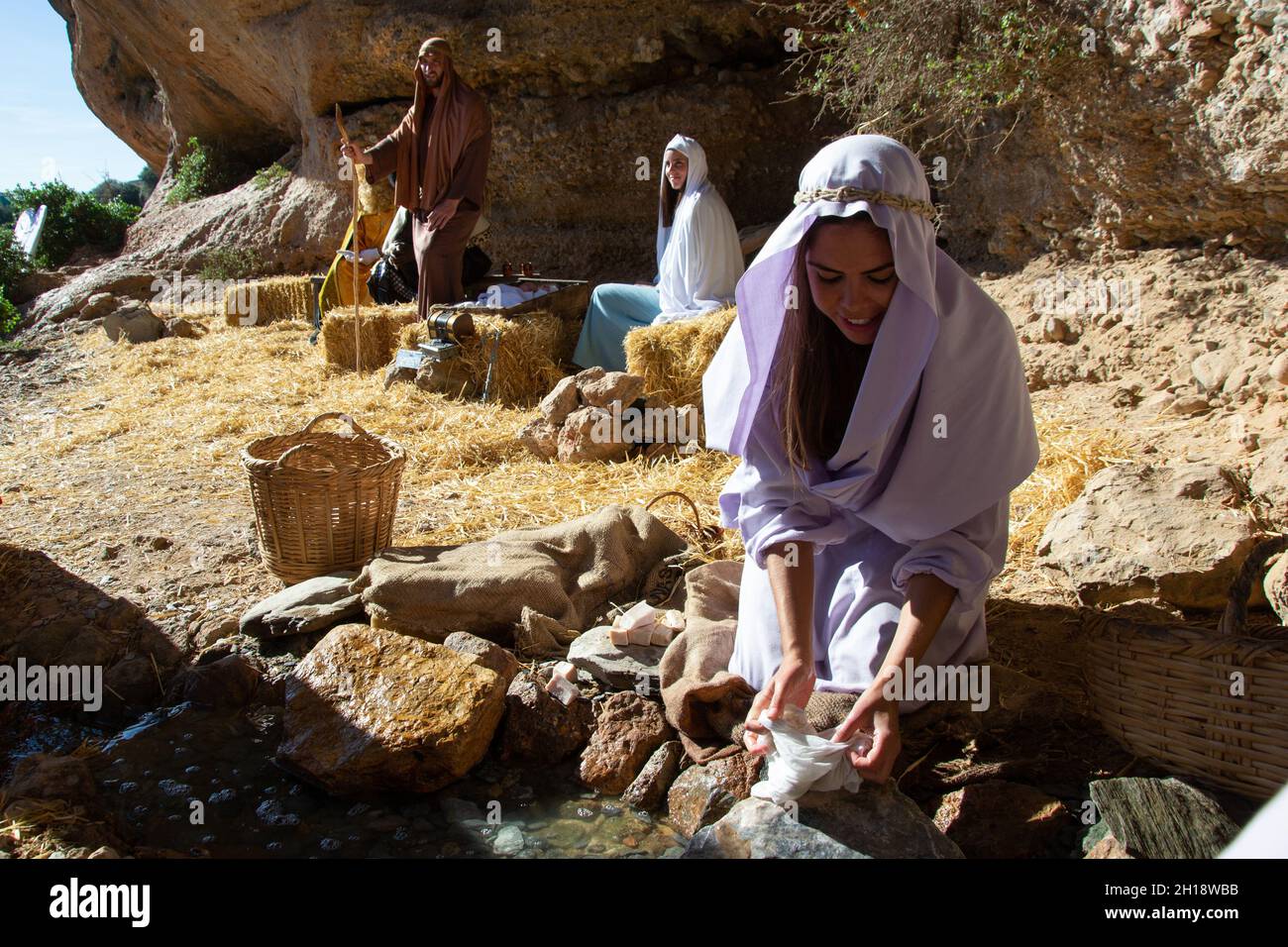 Girl washing clothes in river hi-res stock photography and images - Alamy