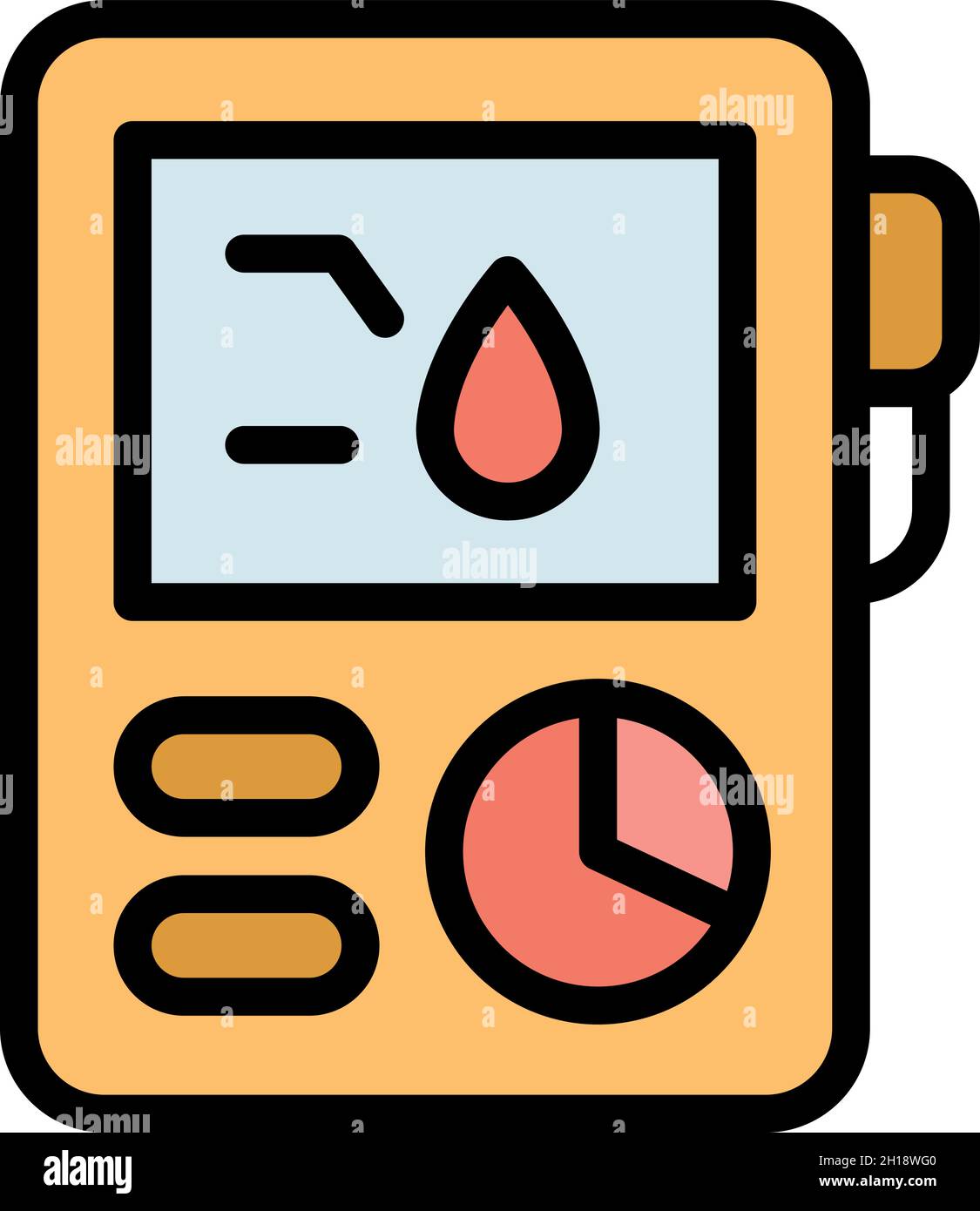 Blood tester icon. Outline blood tester vector icon color flat isolated ...