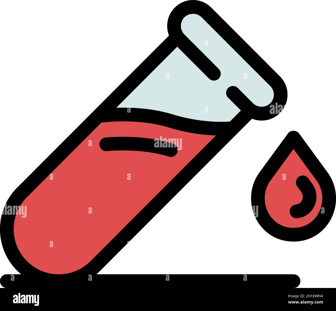 Blood test tube drop icon. Outline blood test tube drop vector icon ...