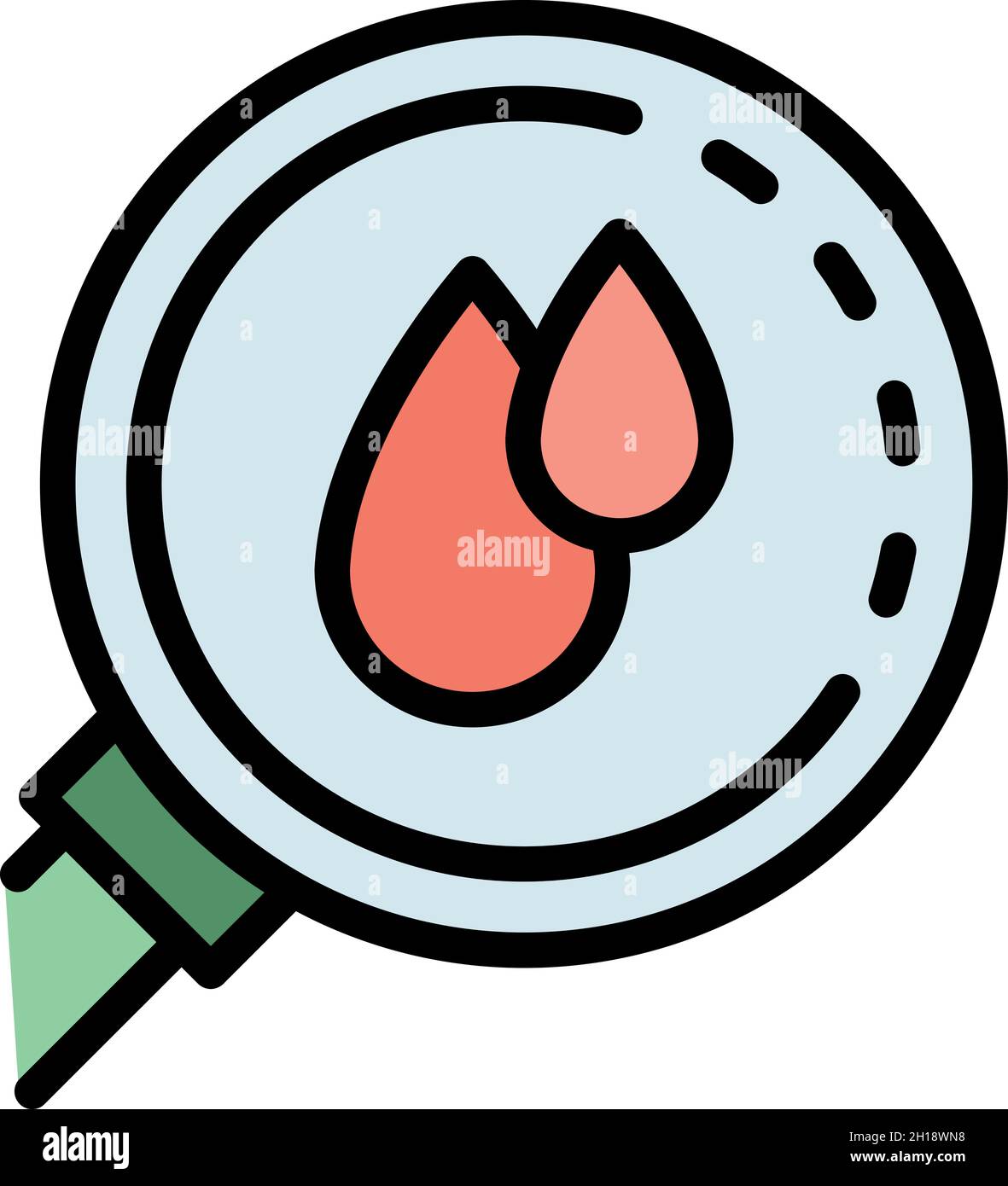 Blood under magnifier icon. Outline blood under magnifier vector icon ...