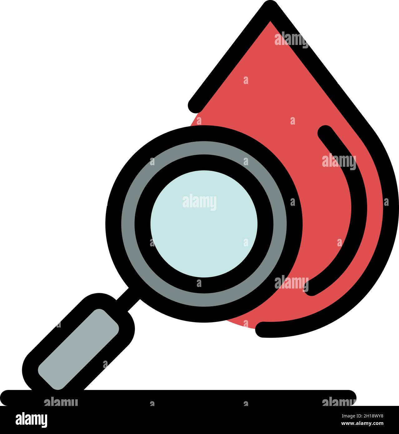 Blood drop test icon. Outline blood drop test vector icon color flat ...