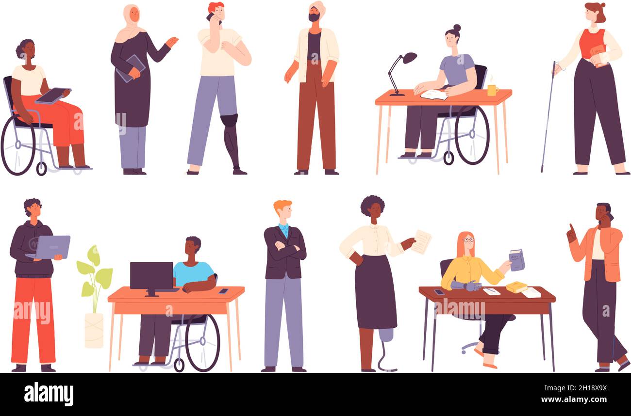 Diverse people work, office multicultural workers or students. Muslim ...