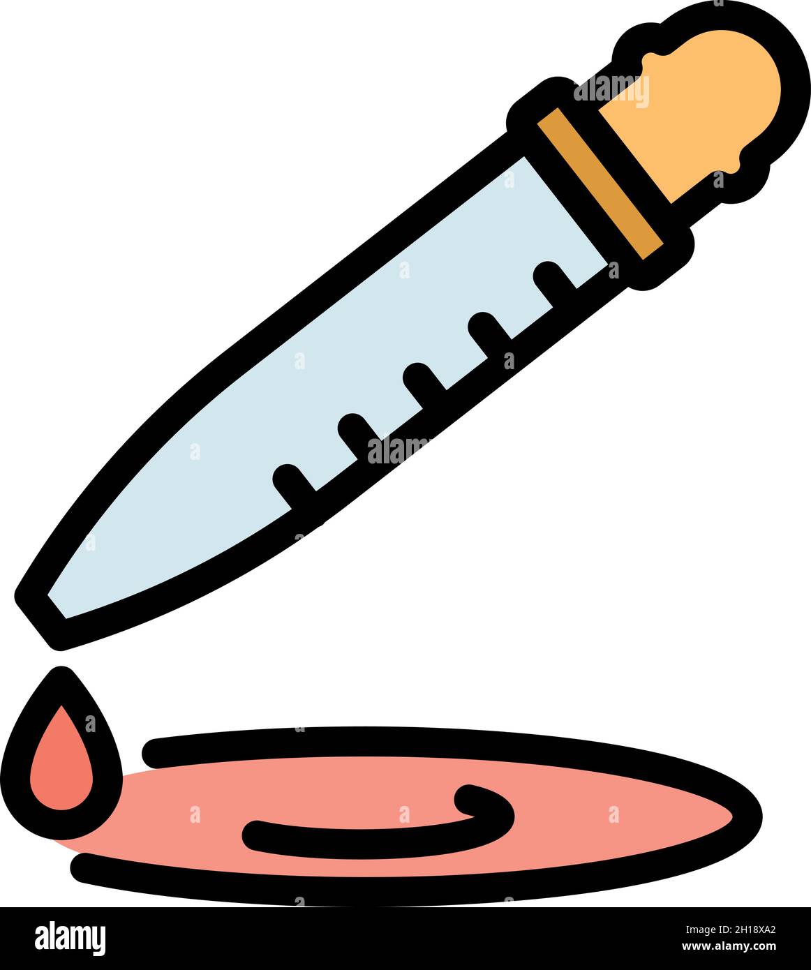 Blood test pipette icon. Outline blood test pipette vector icon color ...