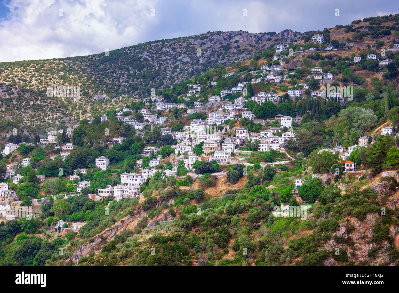 Traditional greek village of Makrinitsa on Pelion mountain in central ...