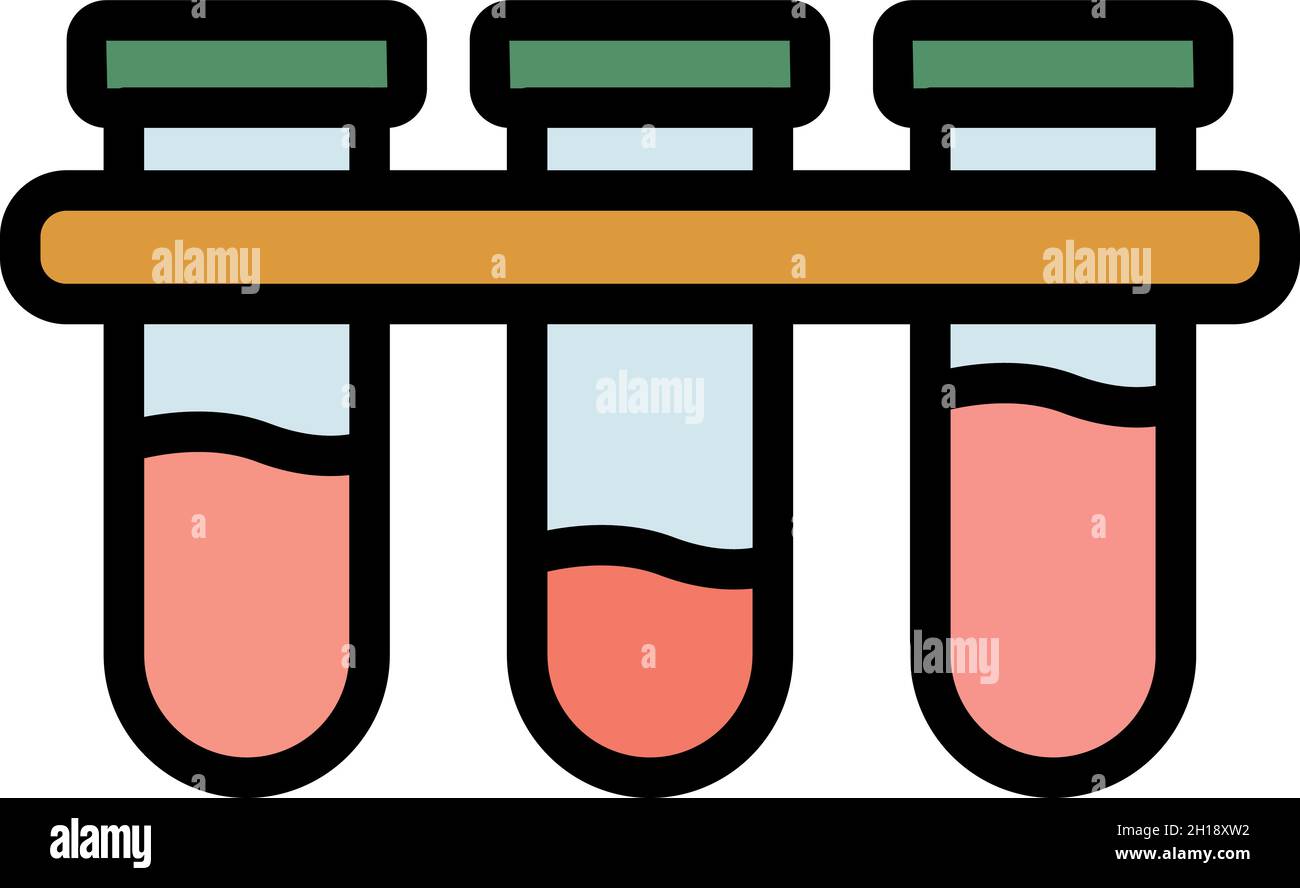 Blood test tubes stand icon. Outline blood test tubes stand vector icon ...